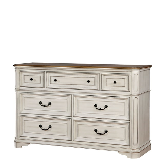 Furniture of America Mayves Farmhouse 7-Drawer Dresser, Antique White ... Furniture of America Mayves Farmhouse 7-Drawer Dresser, Antique White ...