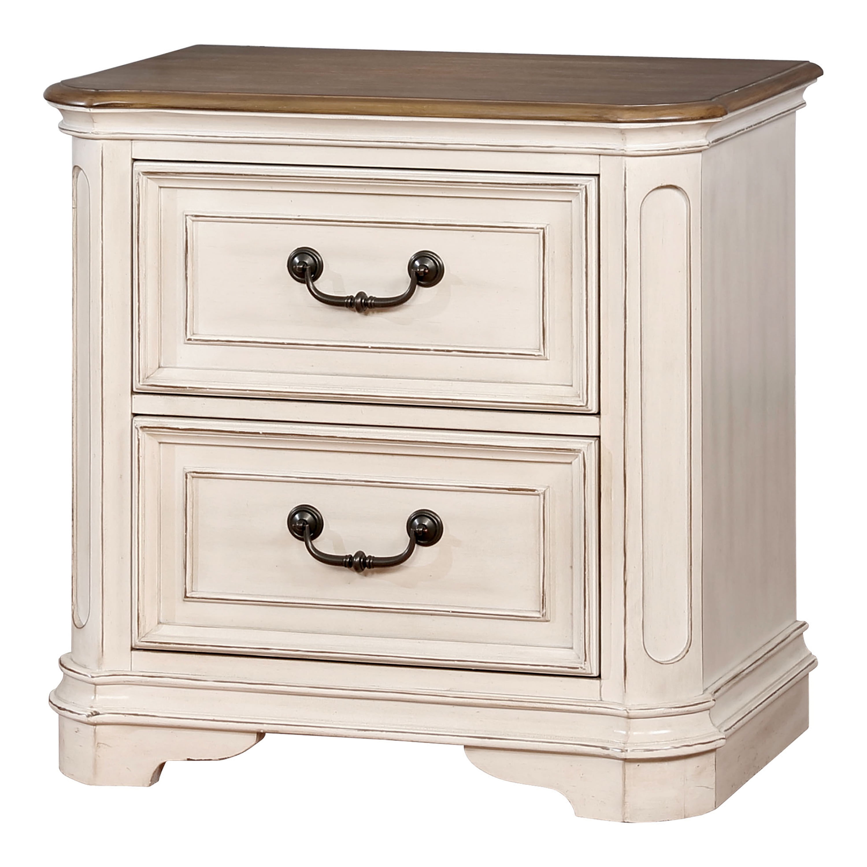 Furniture of America Mayves Nightstand with 2-Drawer, Antique White ... Furniture of America Mayves Nightstand with 2-Drawer, Antique White ...