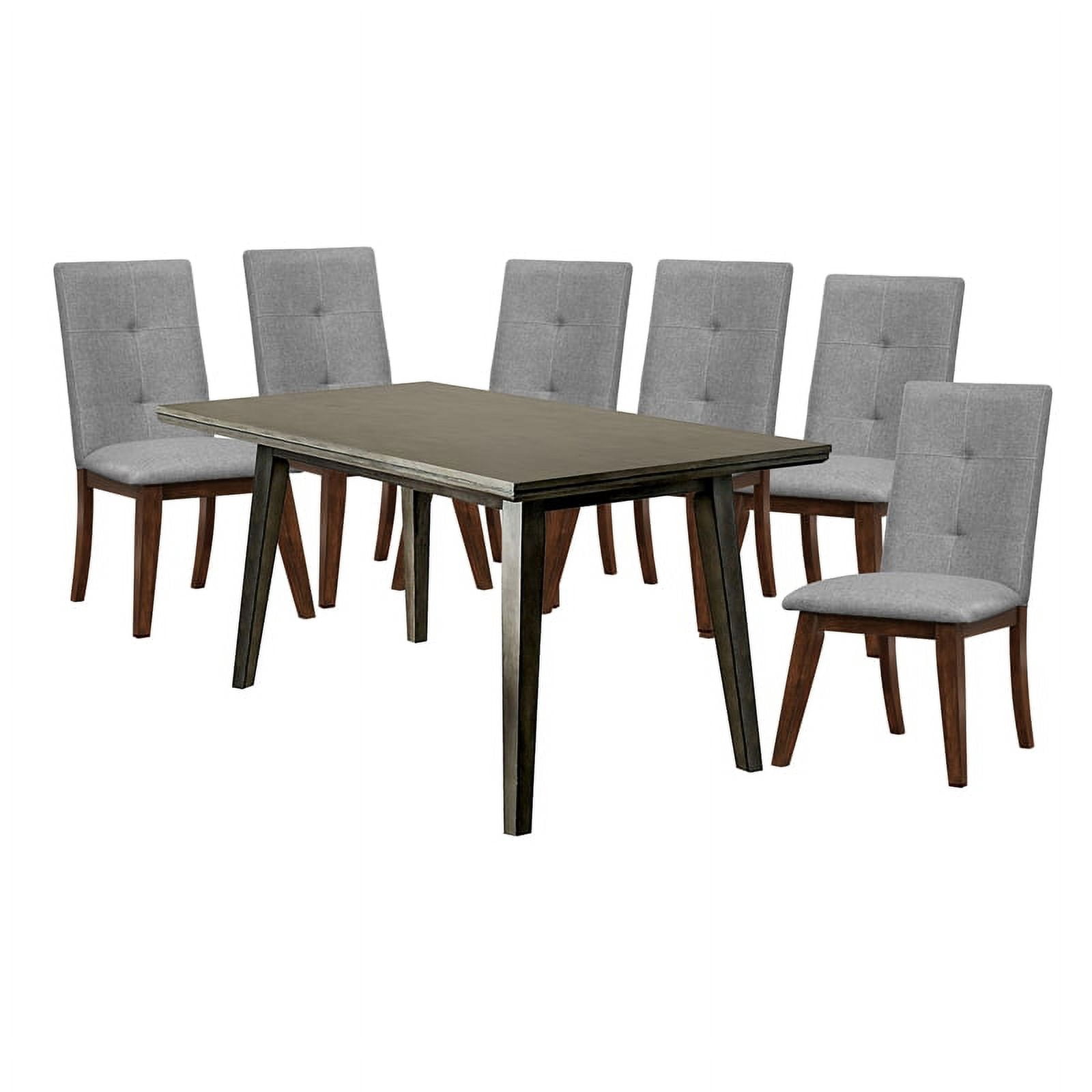 Furniture of America Mecca Wood 7-Piece Dining Table Set in Gray ...