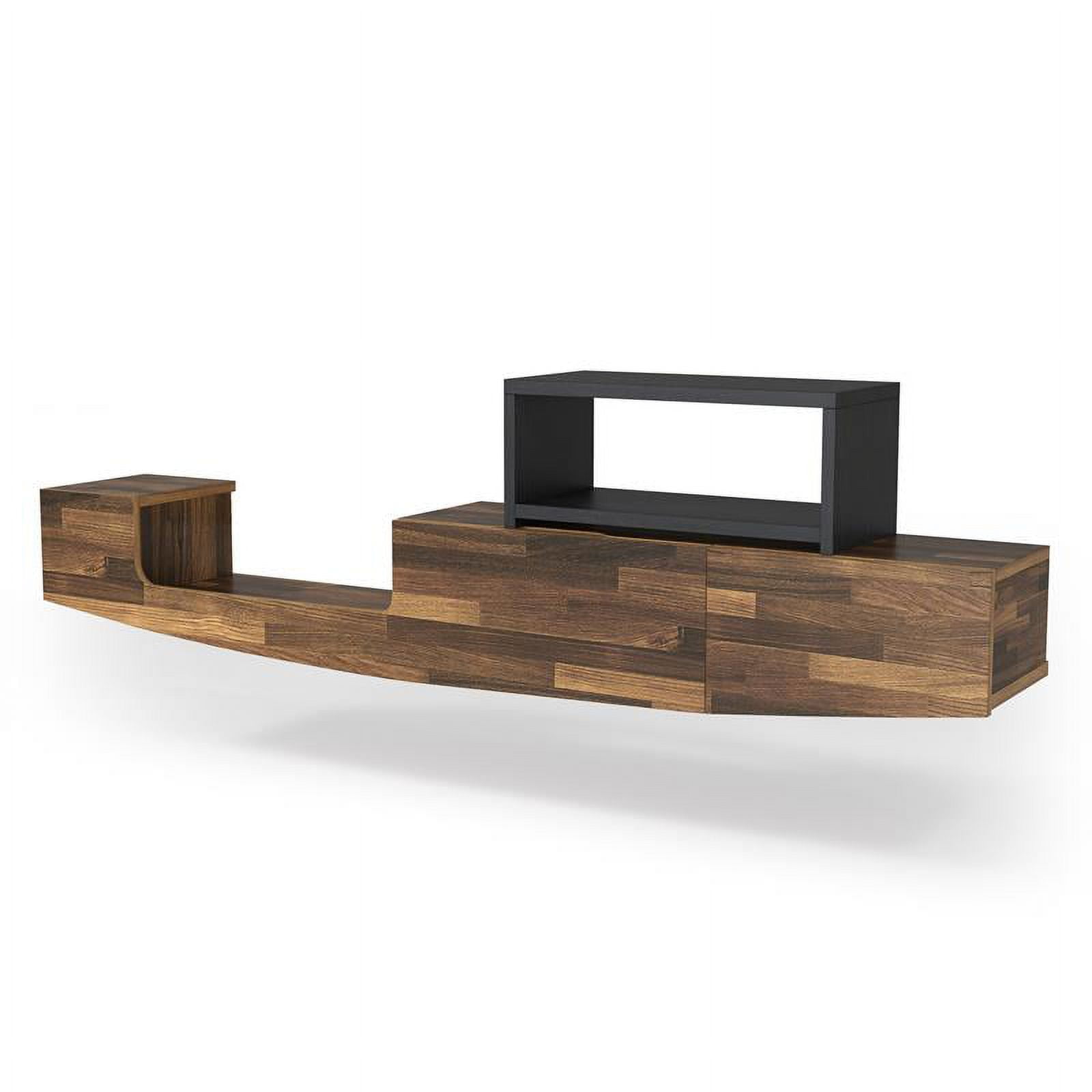 Furniture of America Melo Wood Floating TV Console in Light Hickory ...
