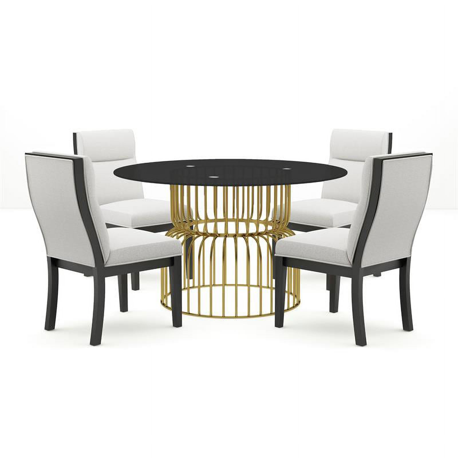 Furniture of America Meza 5-Piece Metal Dining Table Set in Gold and ...