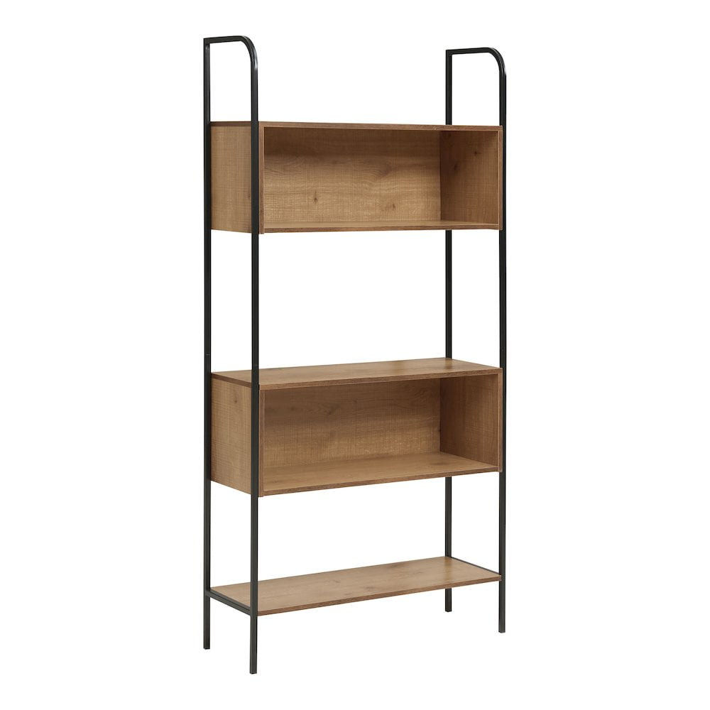 Furniture of America Milan Distressed Oak Accent Bookcase with 5 ...