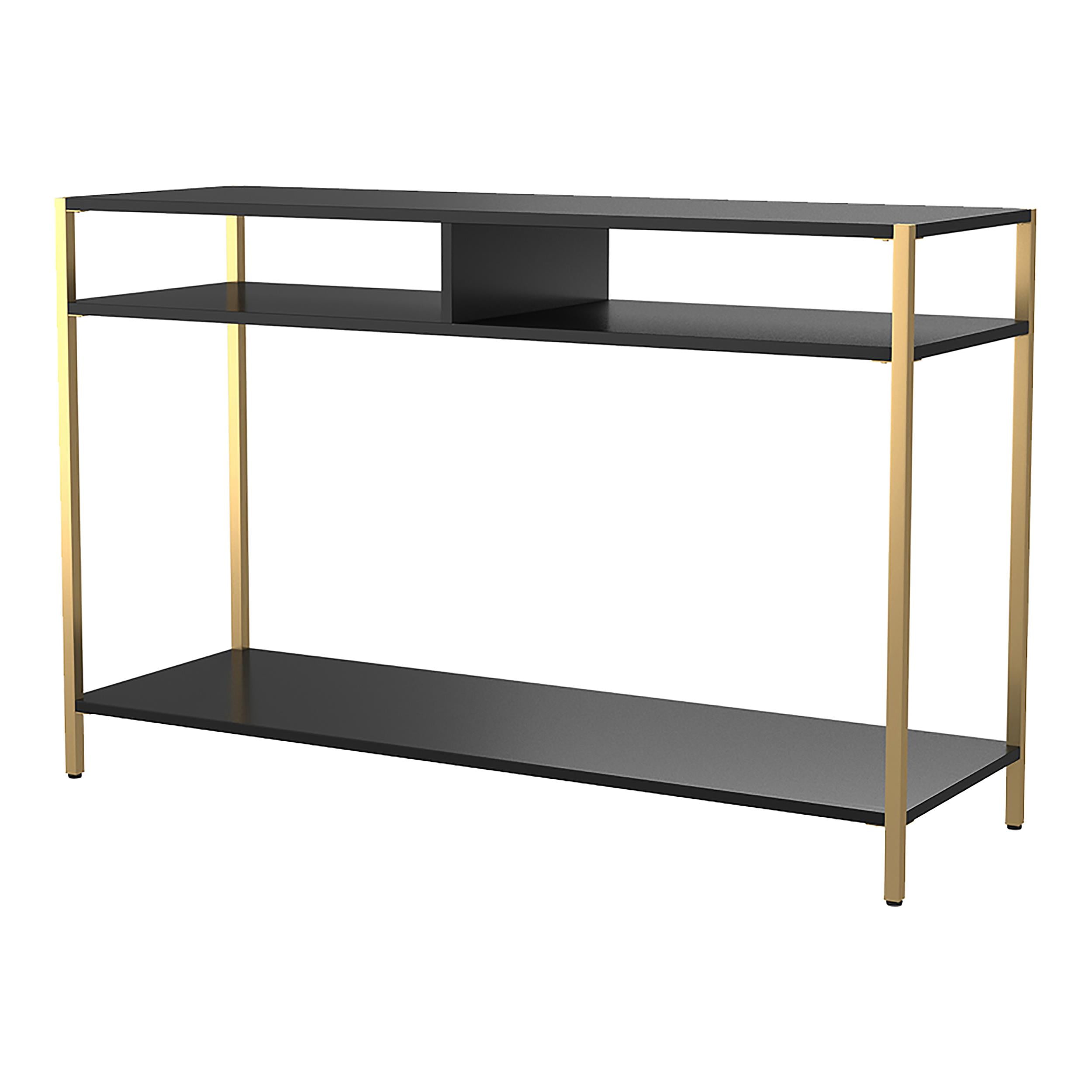 Furniture of America Mirah Contemporary Metal 3-Shelf Console Table in ...