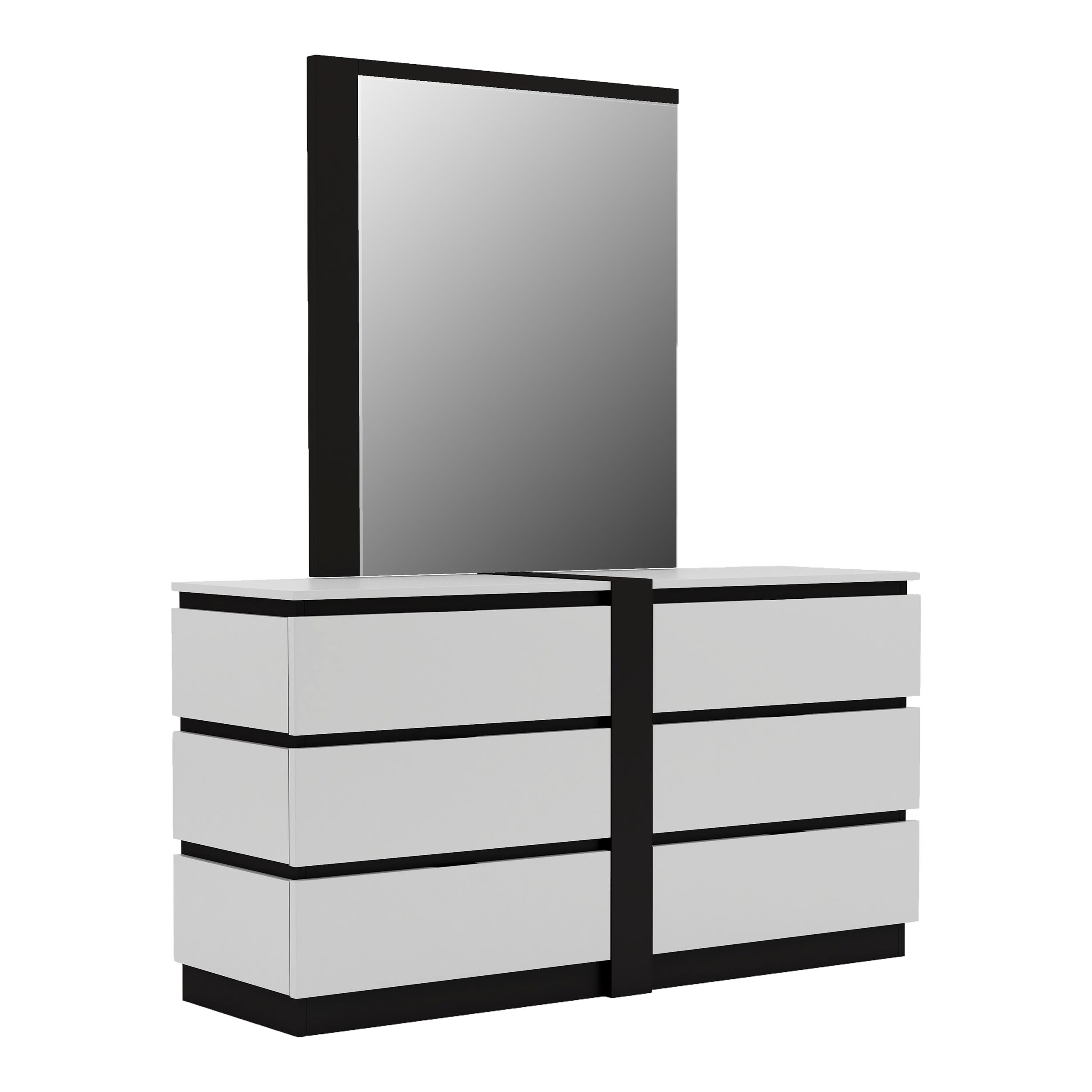 Furniture of America Misti Solid Wood 2-Piece Dresser and Mirror Set in ...