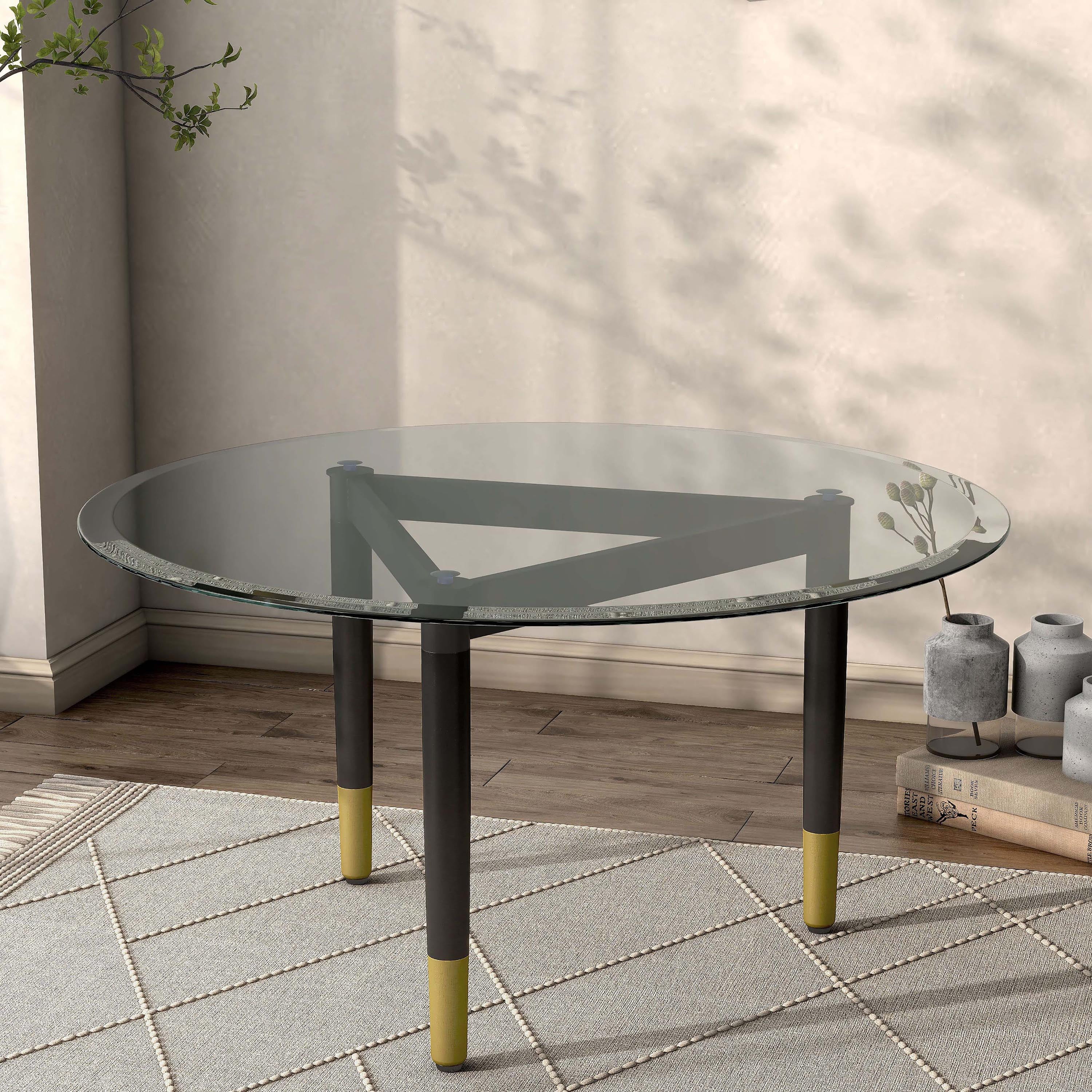 Furniture of America Modu Solid Wood Black Indoor Coffee Table Base ...