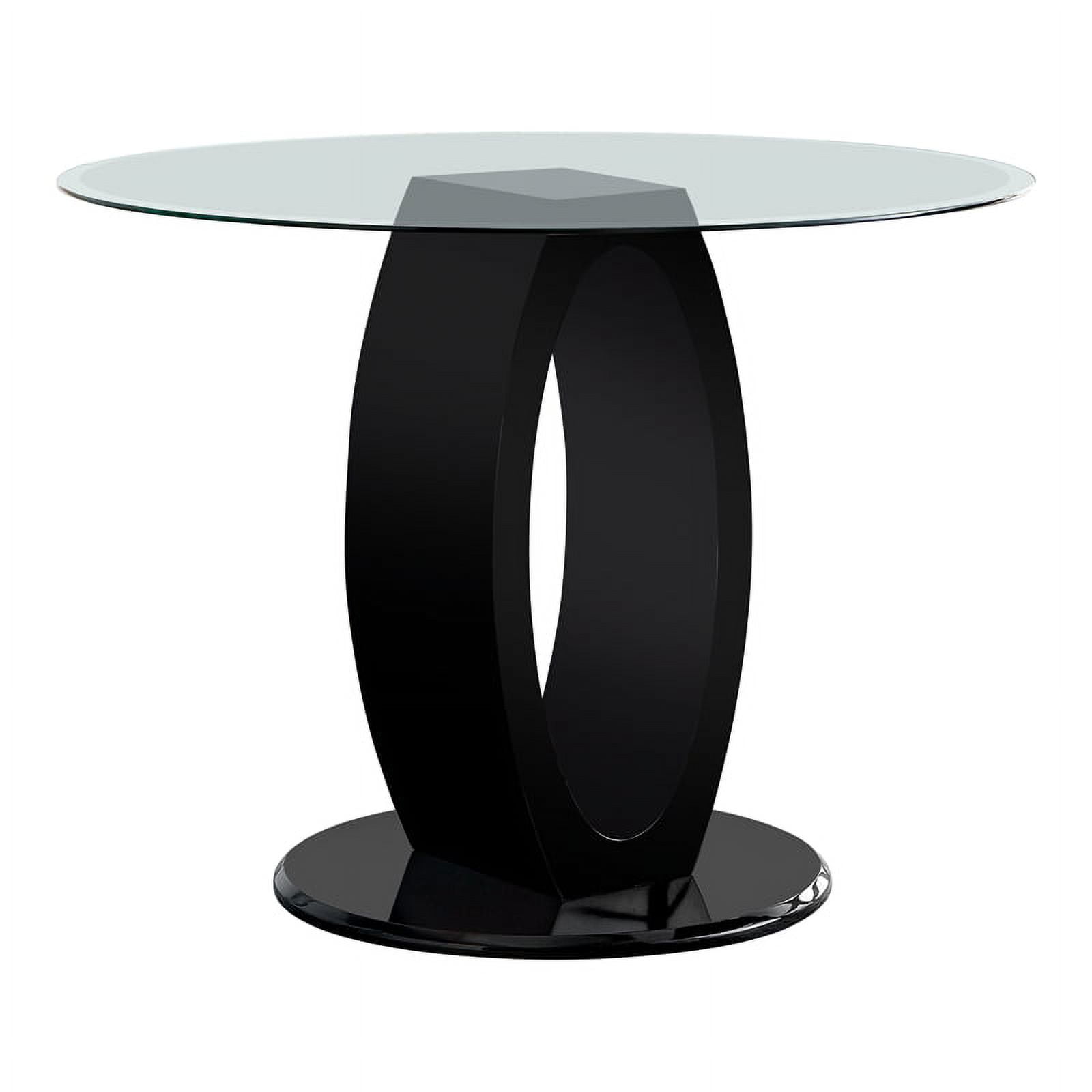 Furniture of America Moya High Kitchen Pedestal Glass Top Round Counter ...