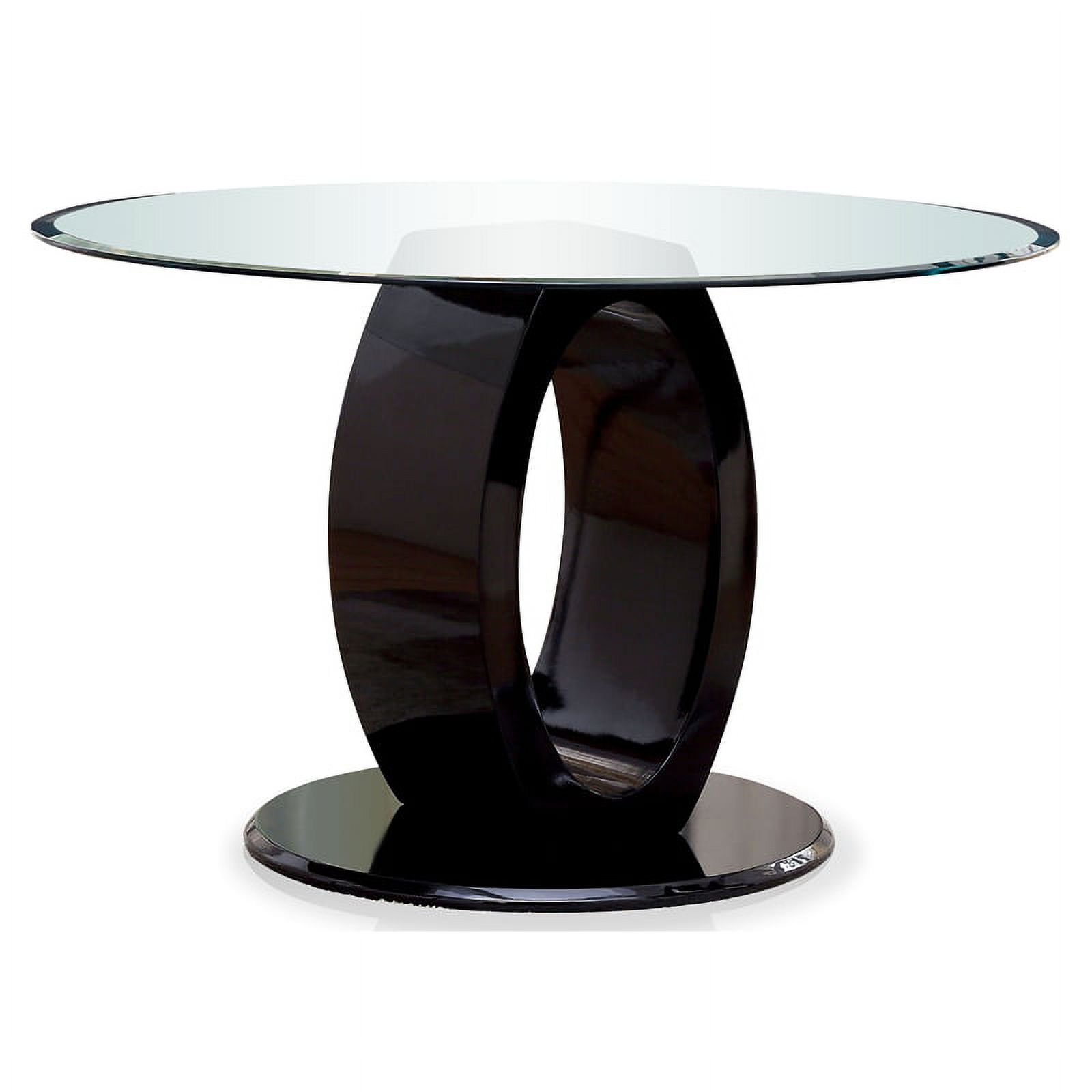 Furniture of America Valery Contemporary Glass Top Dining Table in ...