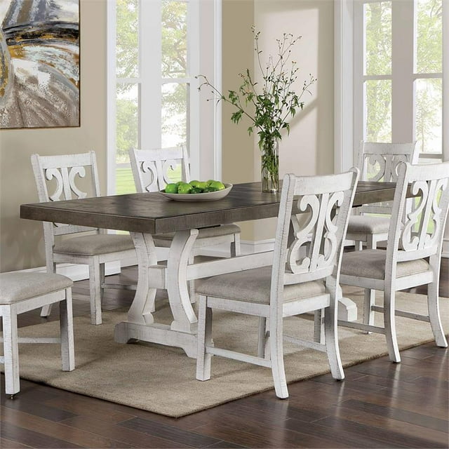 Furniture of America Muschamp Solid Wood Expandable Dining Table in ...