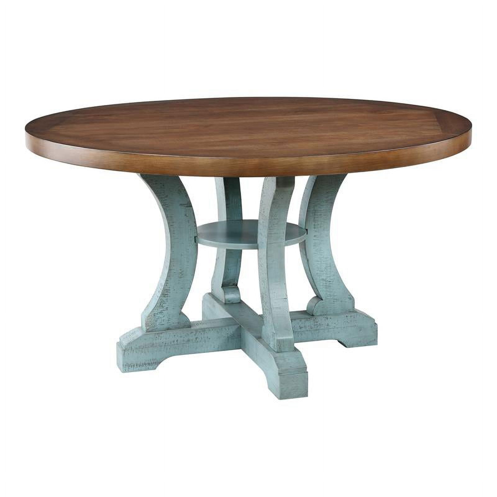 Furniture of America Muschamp Wood Dining Table in Light Blue and Dark ...