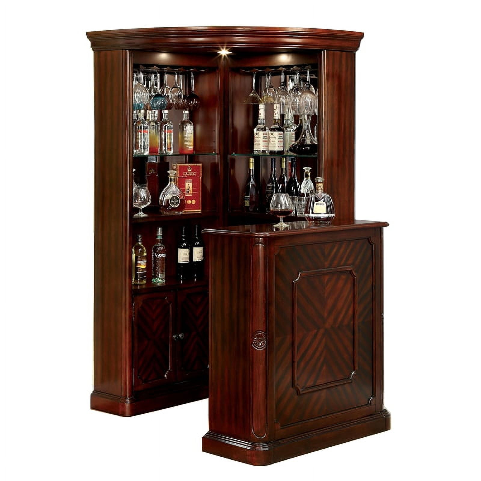 Furniture of America Myron Traditional 2-Piece Wood Home Bar Set in ...
