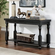 Furniture of America Neli Rustic Wood 1-Shelf Console Table in Black ...
