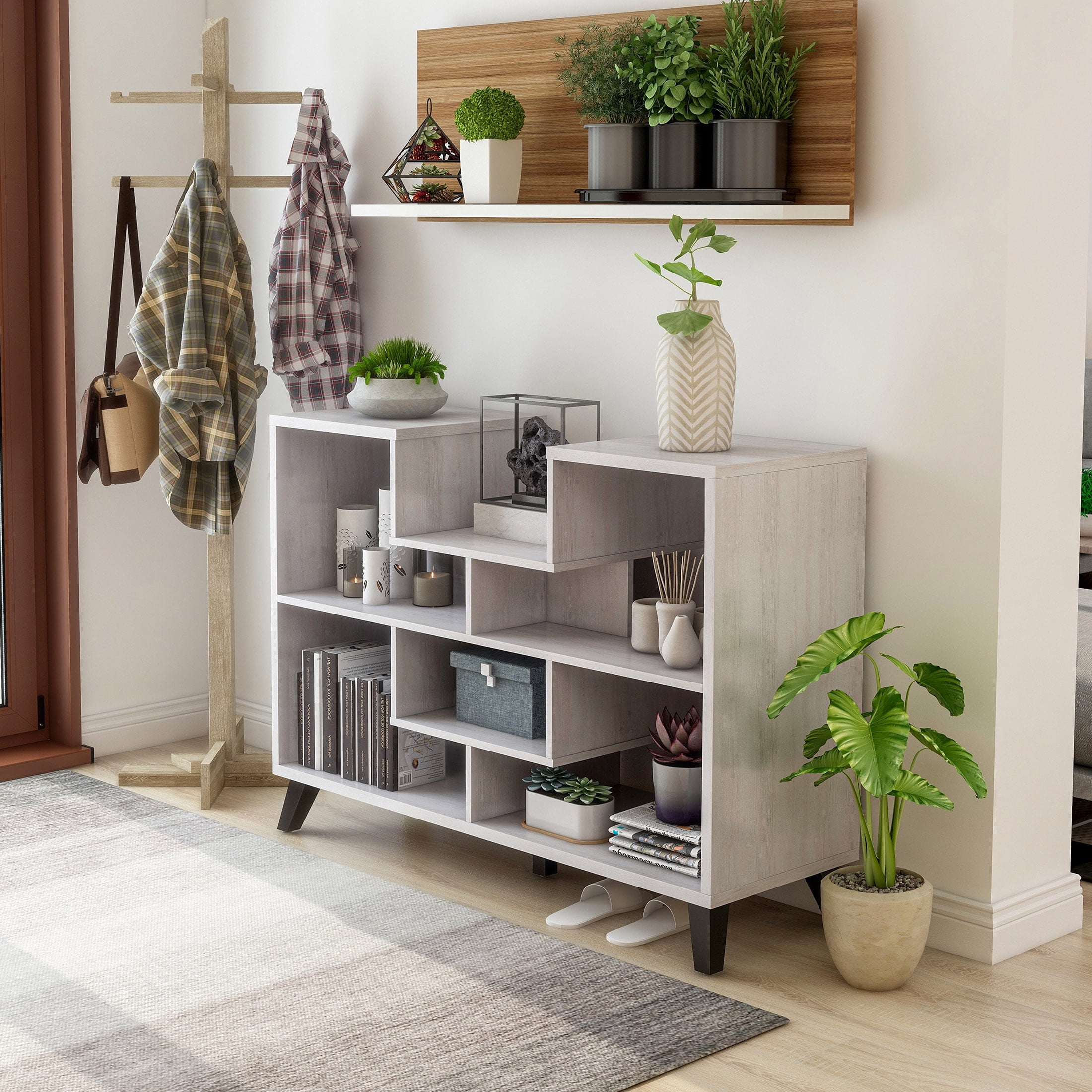 Free Shipping! Furniture of America Nova 6-Shelf Console Table White ...