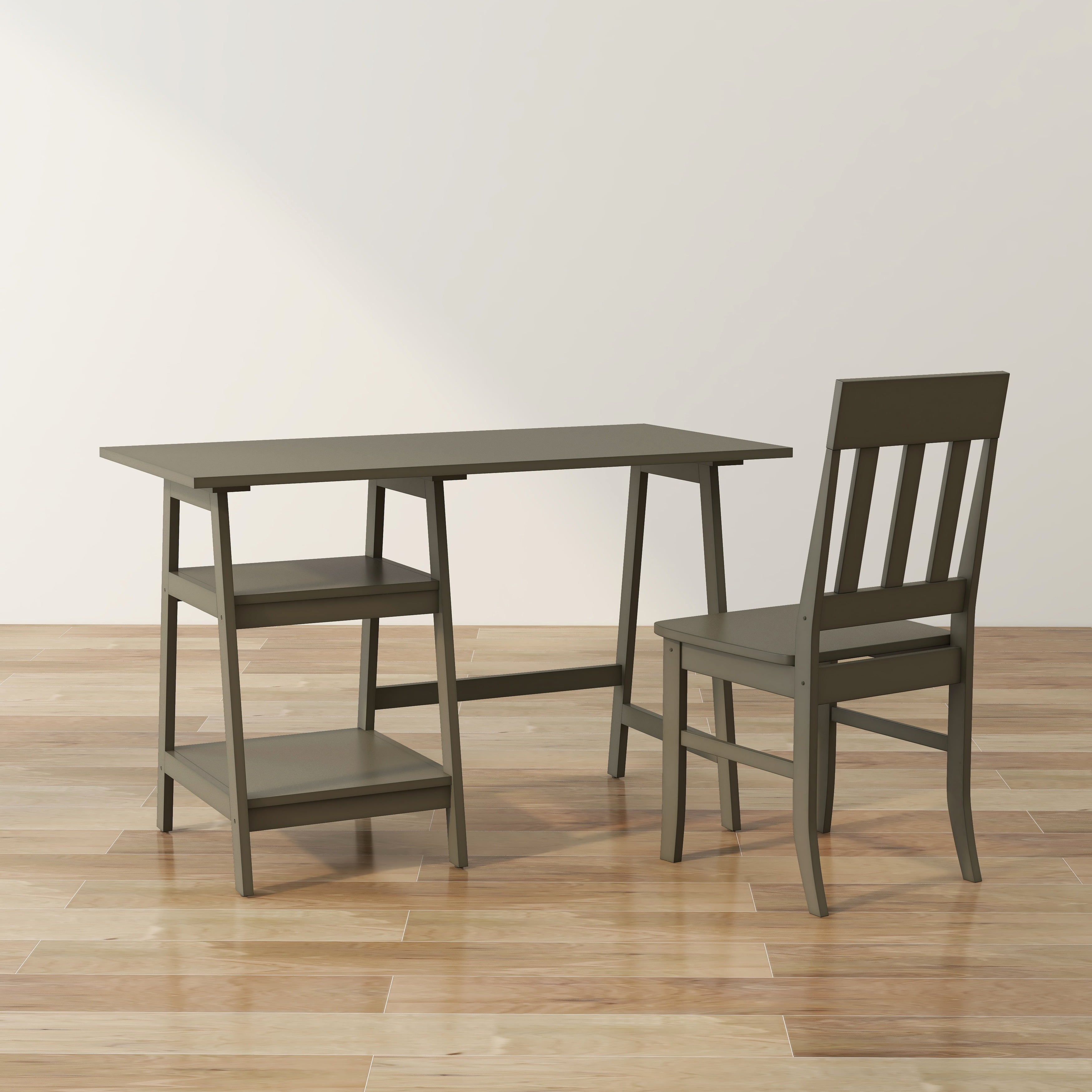 Furniture of America Oller Transitional 47-inch 2-Piece Glass Computer ...