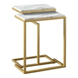 Furniture of America Parata Contemporary C-Shape Steel Nesting Tables ...