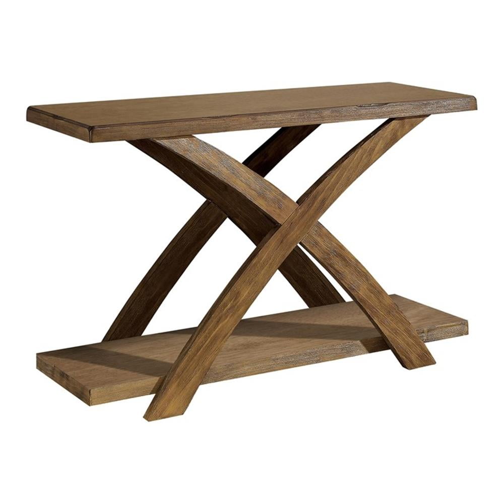 Furniture of America Pederson Wood 1-Shelf Sofa Table in Antique Light ...