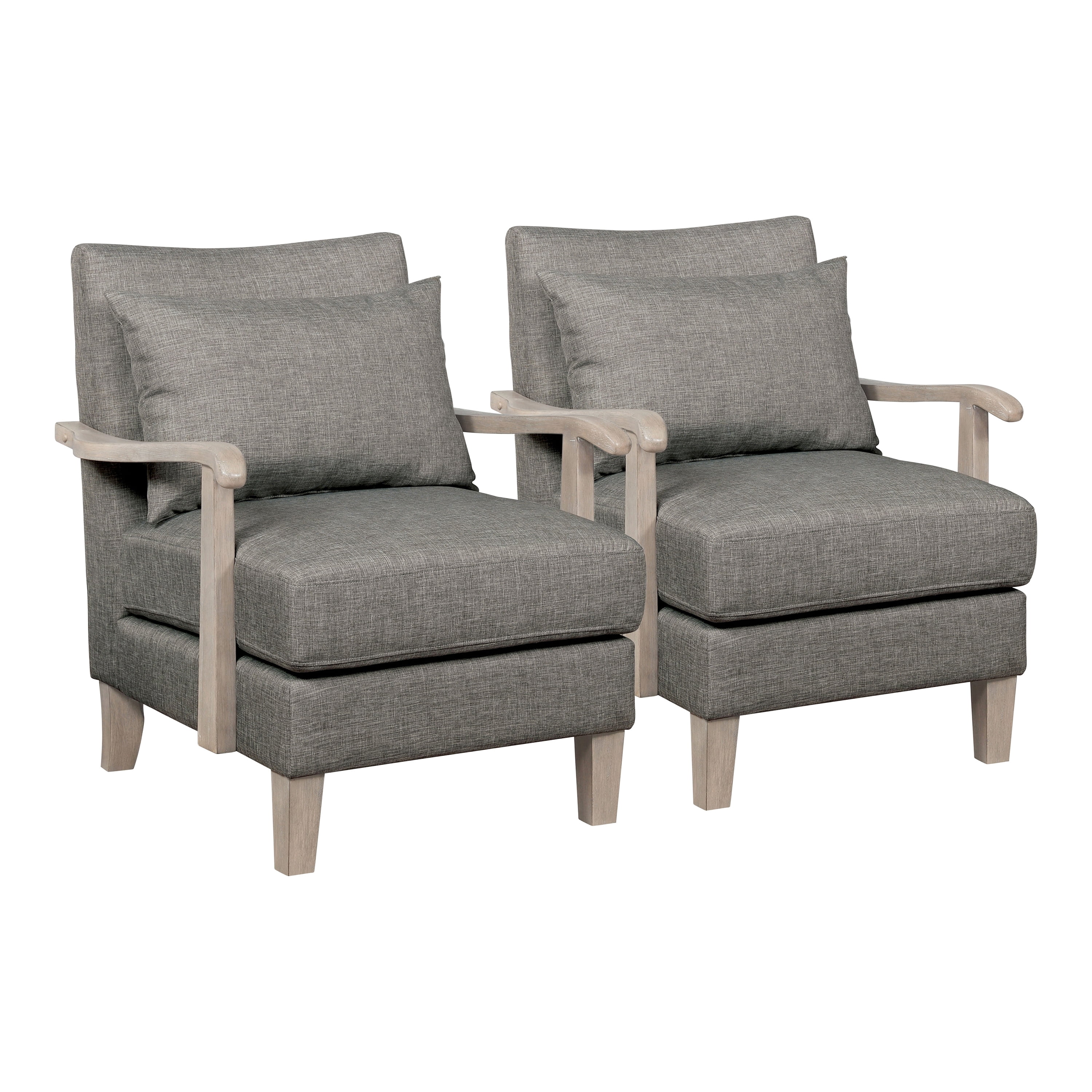 Furniture of America Perth Contemporary Grey Fabric Cushioned Accent ...