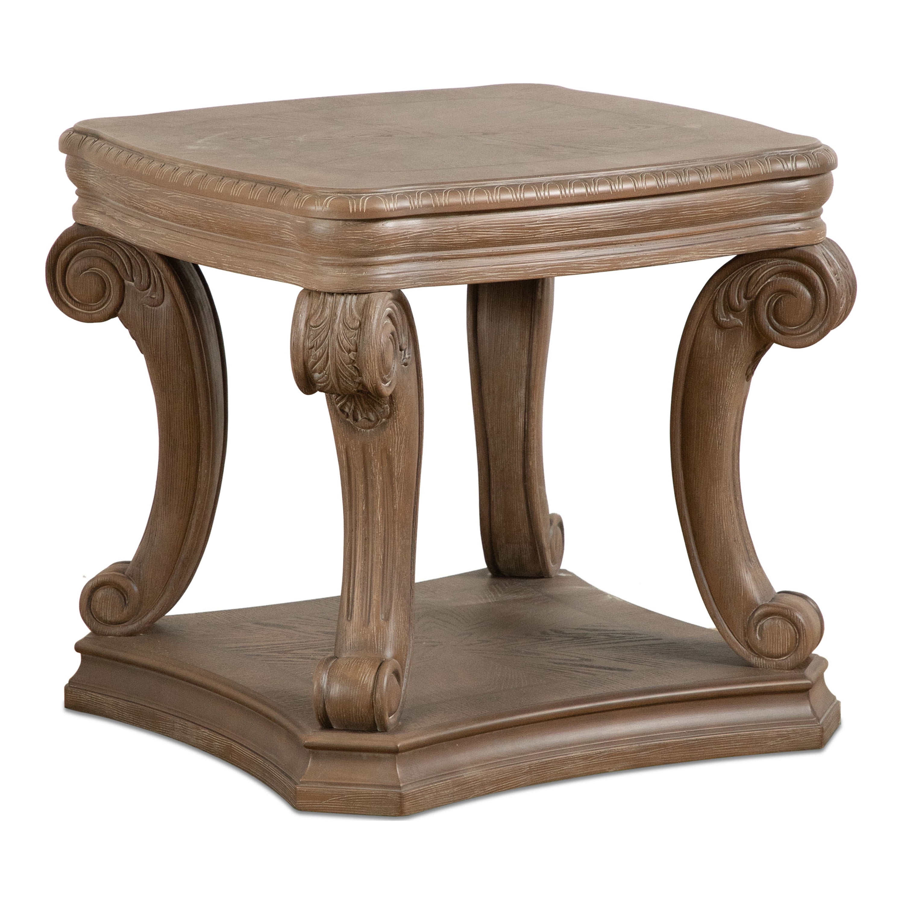 Furniture of America End Table - Solid Wood - Weathered Oak - Walmart.com