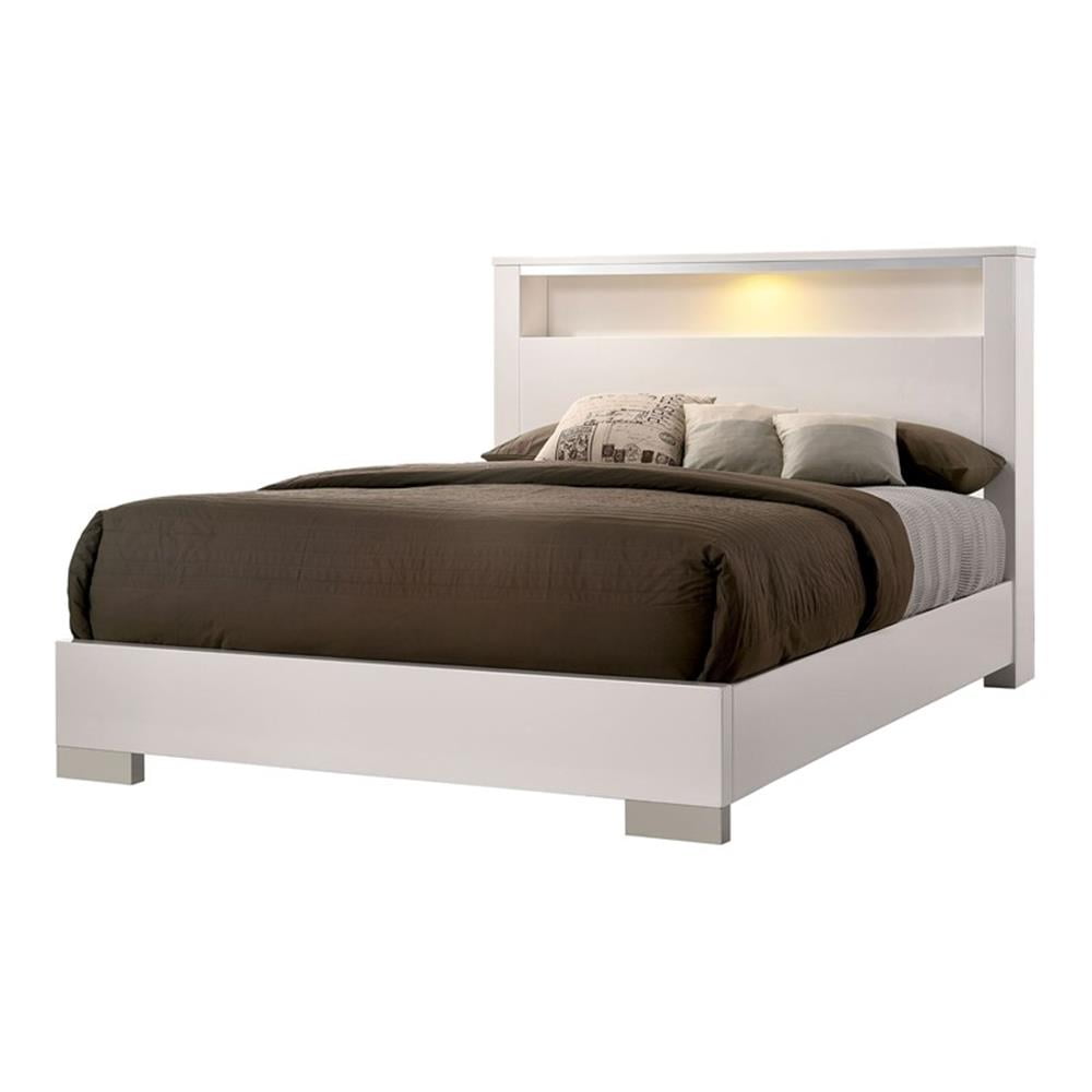 Furniture of America Quaker Contemporary Wood Queen Bed in White ...