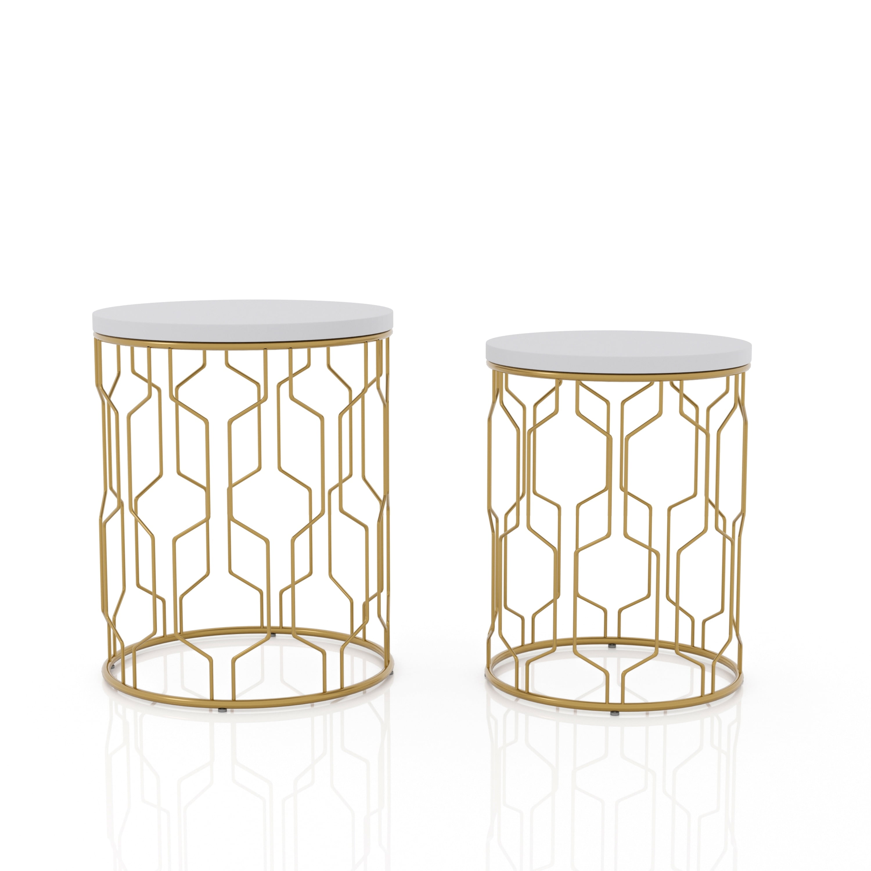 Furniture of America Quarn Modern 16-inch Steel Round 2-Piece Nesting ...