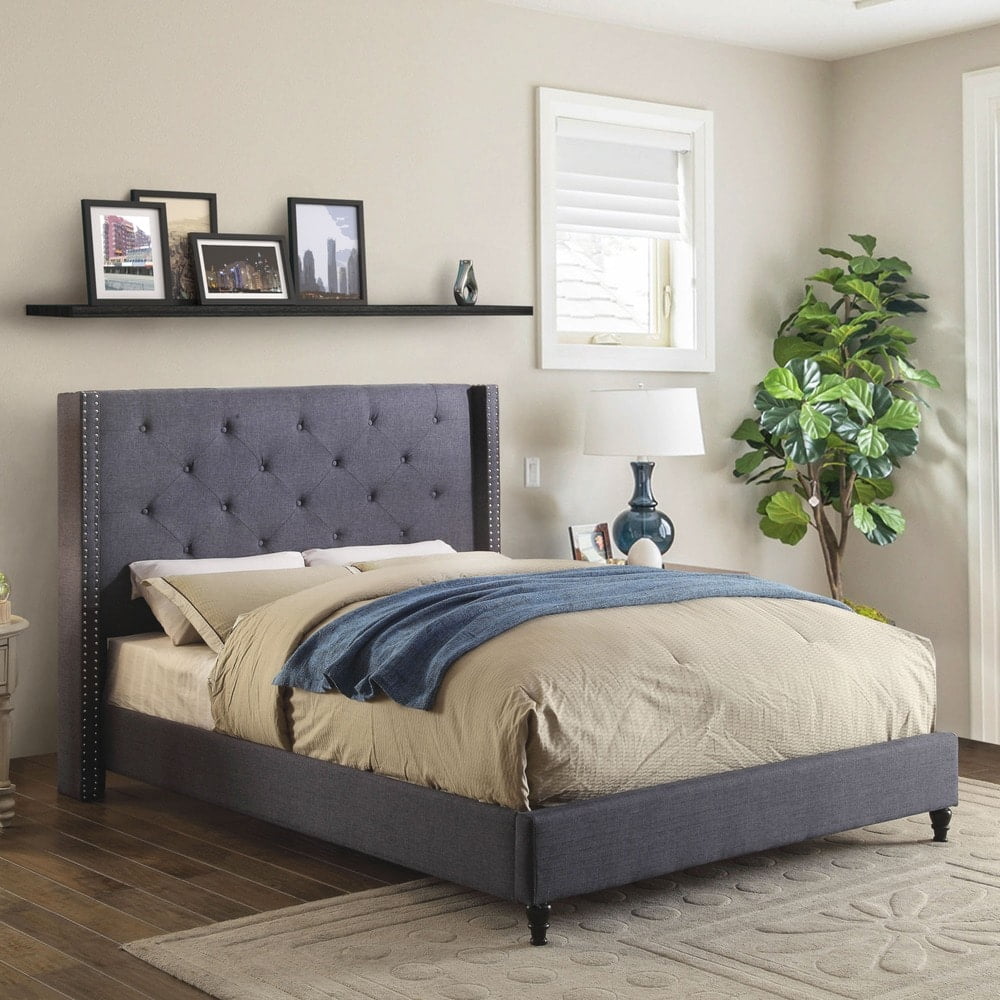 Furniture of America Ralen Transitional Linen-like Upholstered Tufted ...