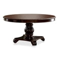 Furniture of America Ramsaran Wood Pedestal Round Dining Table in Brown ...