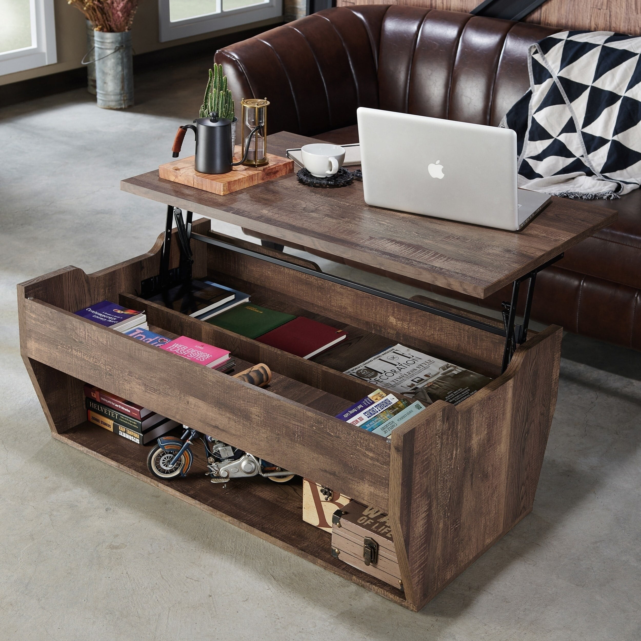 Furniture of America Rere Rustic 41-inch Wood Lift-top Coffee Table by ...