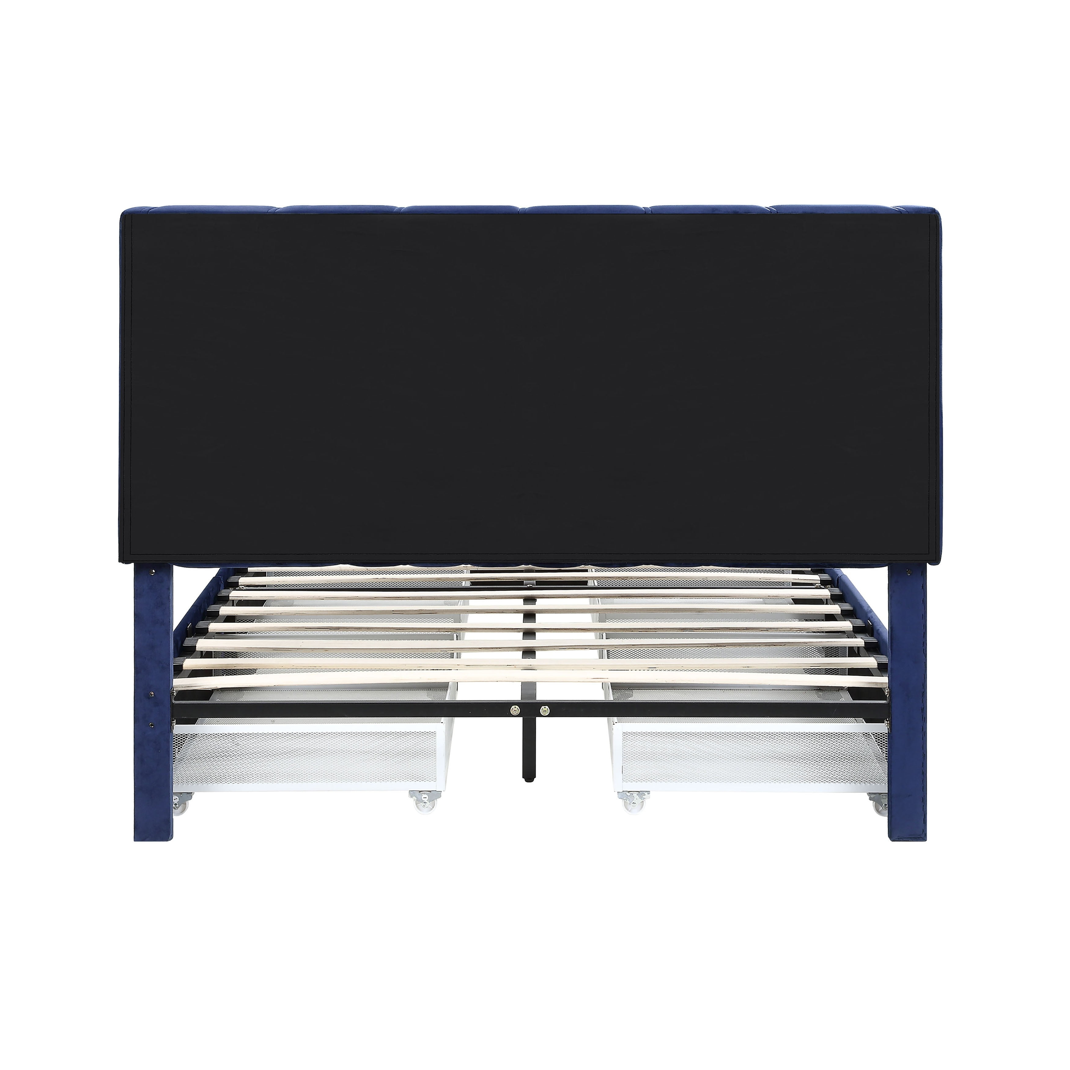 Furniture of America Rhiv Art Deco Upholstered 4-drawer Storage Bed by ...