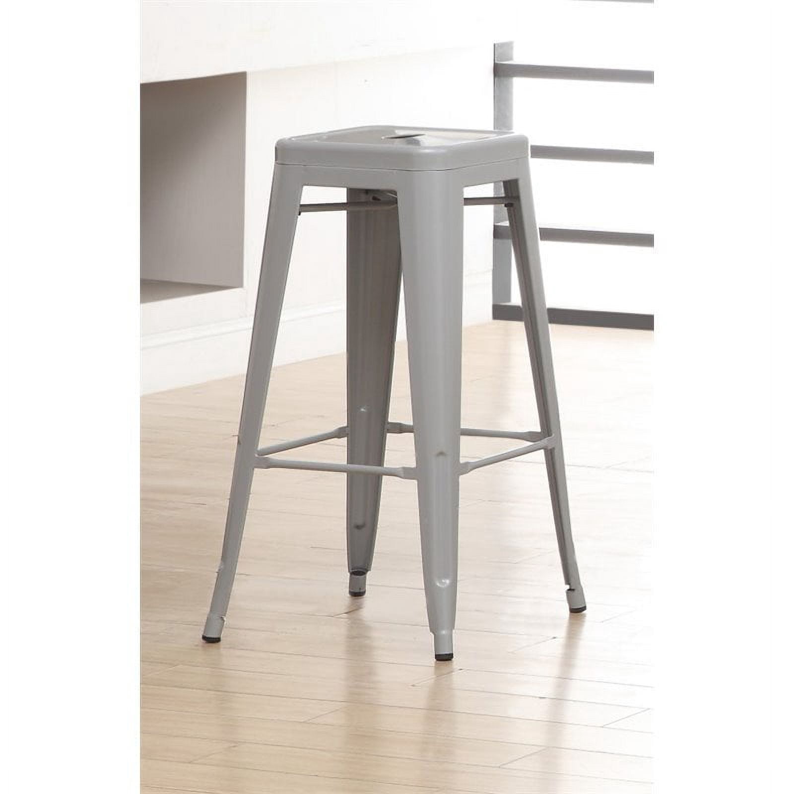 Furniture of America Ridlon Metal 30-Inch Bar Stool in Gray (Set of 2 ...