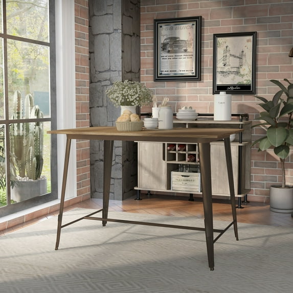 Furniture of America Rish Industrial Brown 54-inch Counter Height ...