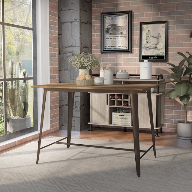 Furniture of America Rish Industrial Brown 54-inch Counter Height ...