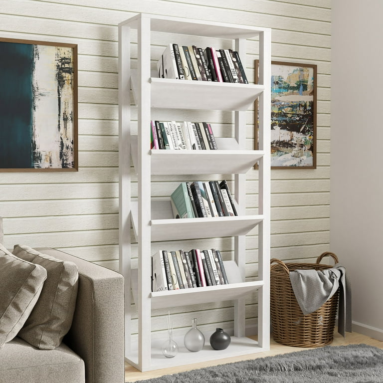 Furniture of America Rubus 4 Shelf Etagere Bookcase White