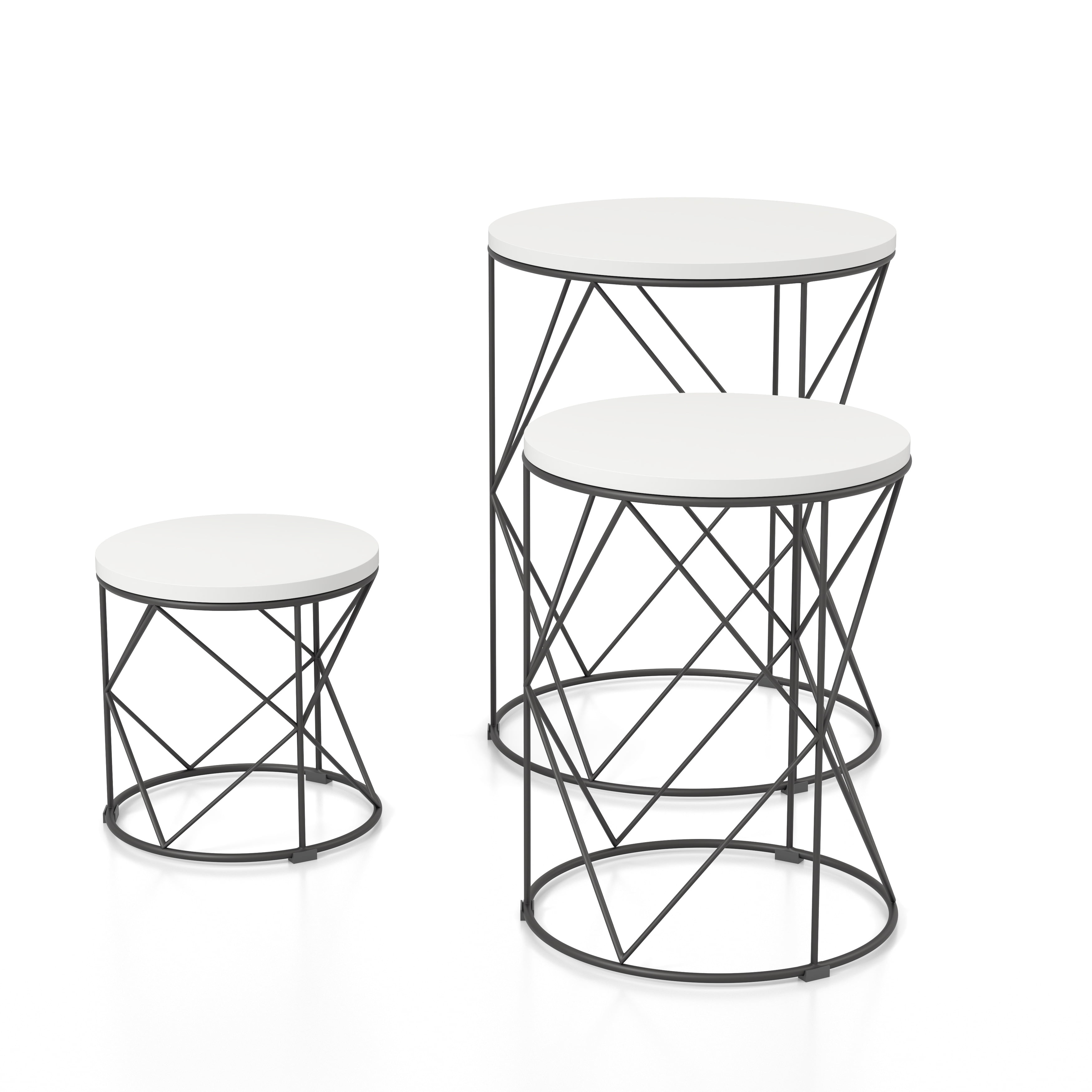 Furniture of America Rusk Modern 17-inch Metal 3-Piece Nesting Tables ...