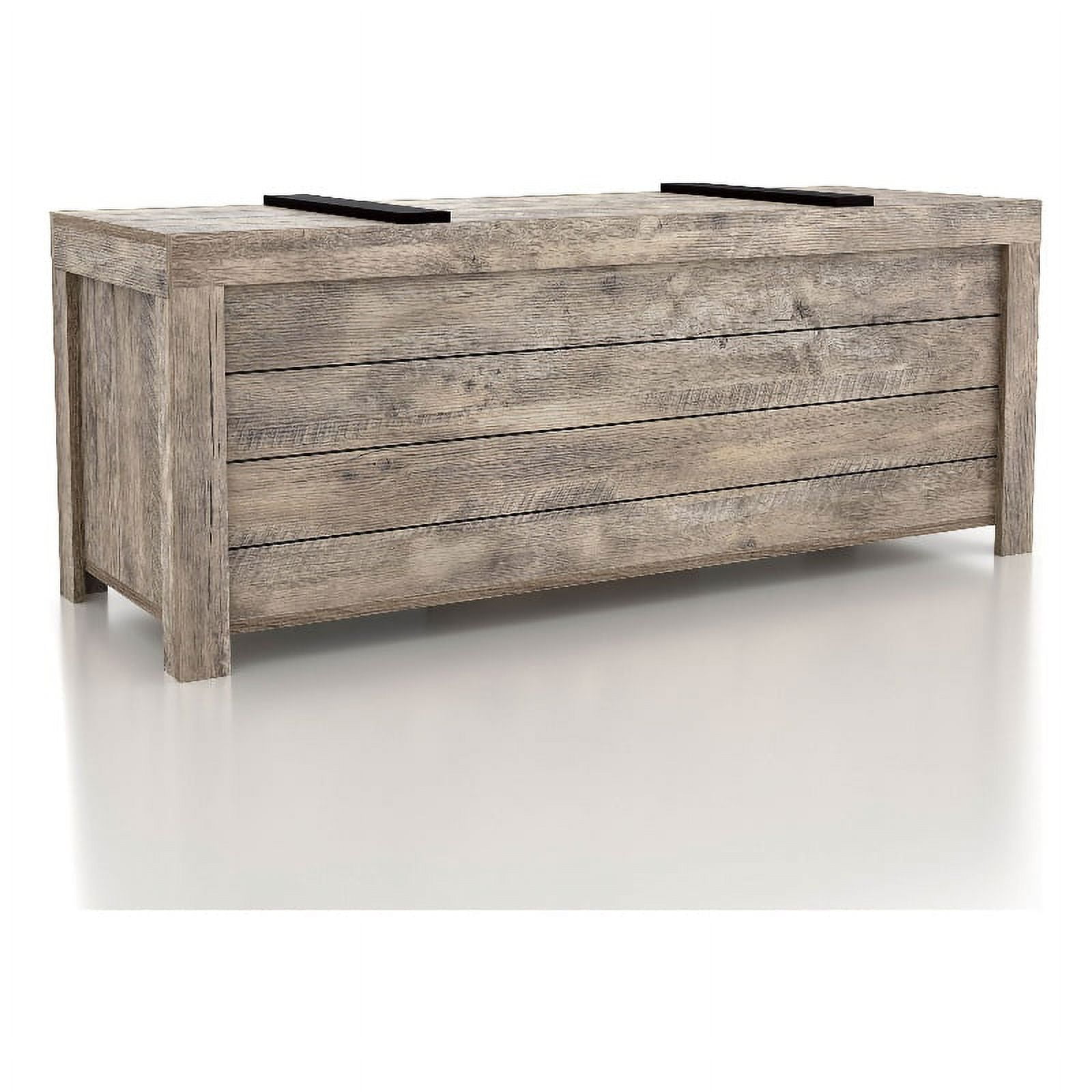 Furniture of America Scandi Wood Hidden Storage Bench in Weathered Oak ...