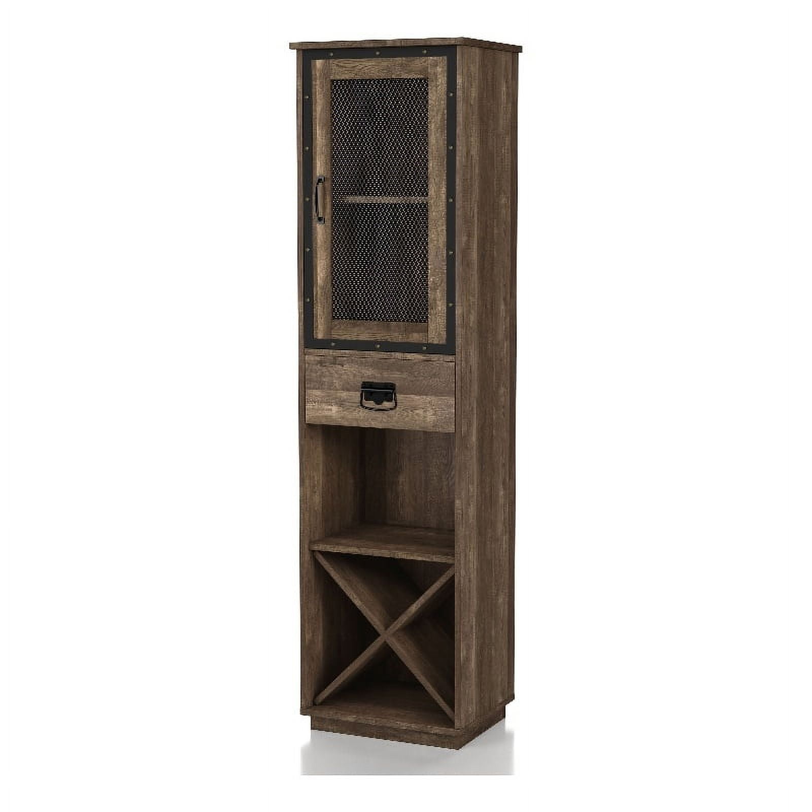 Furniture of America Scandi Wood Tower Cabinet in Reclaimed Oak ...