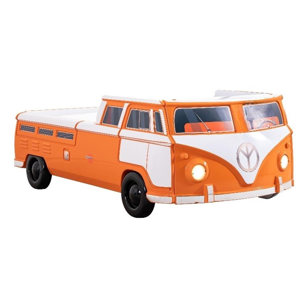 Furniture of America Shelline Bus Twin Bed - Orange - LED Lights ...
