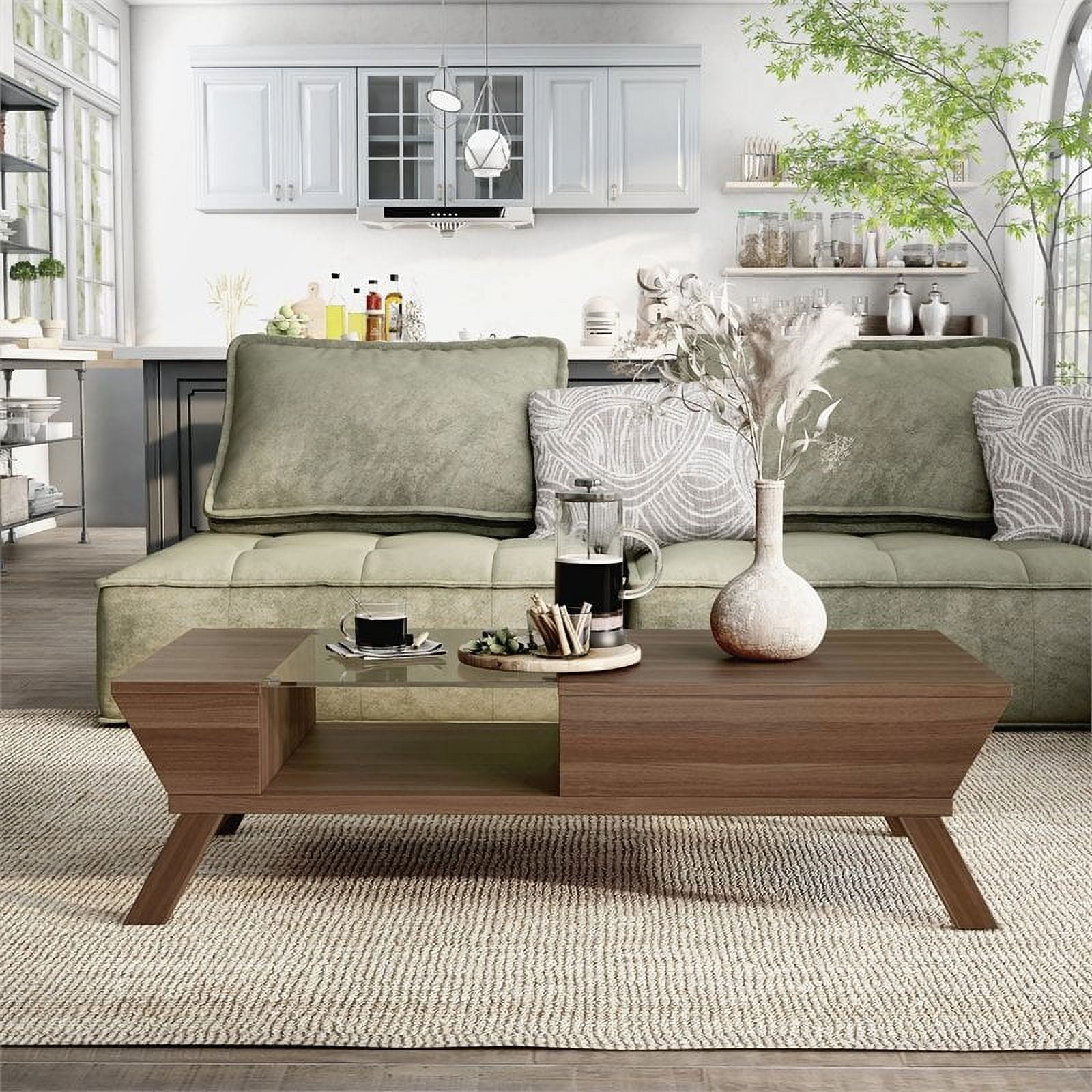 Furniture of America Soto Contemporary Wood Coffee Table with Storage ...