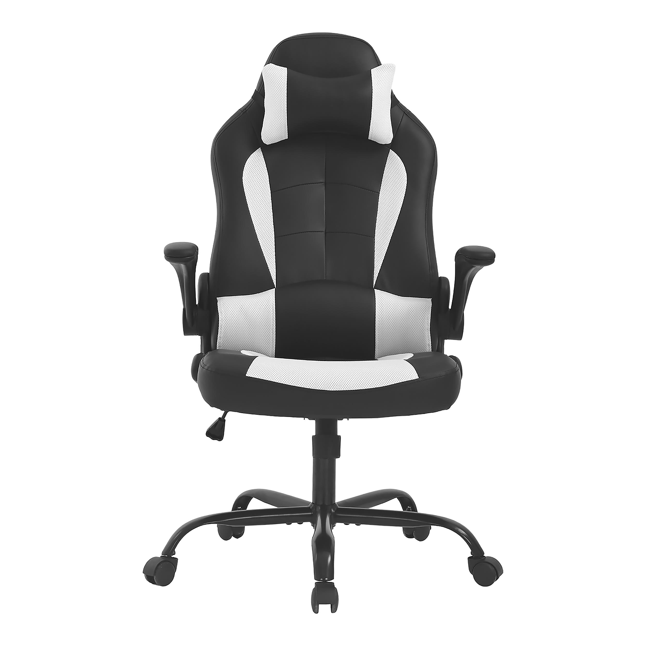 Furniture of America Spel Faux Leather & Metal Gaming Desk Chair in ...