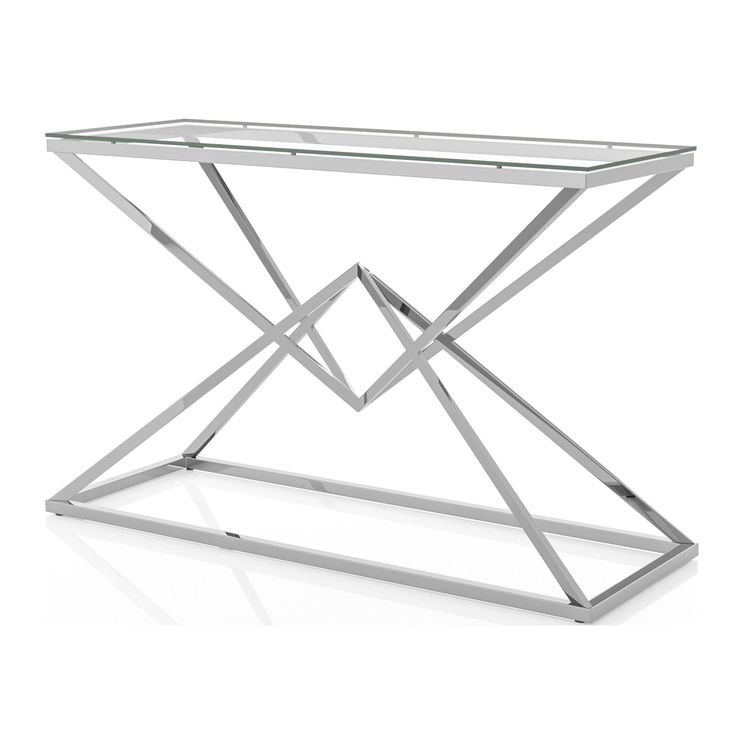 Furniture of America Stola Modern 47-inch Glass Top Sofa Table by ...