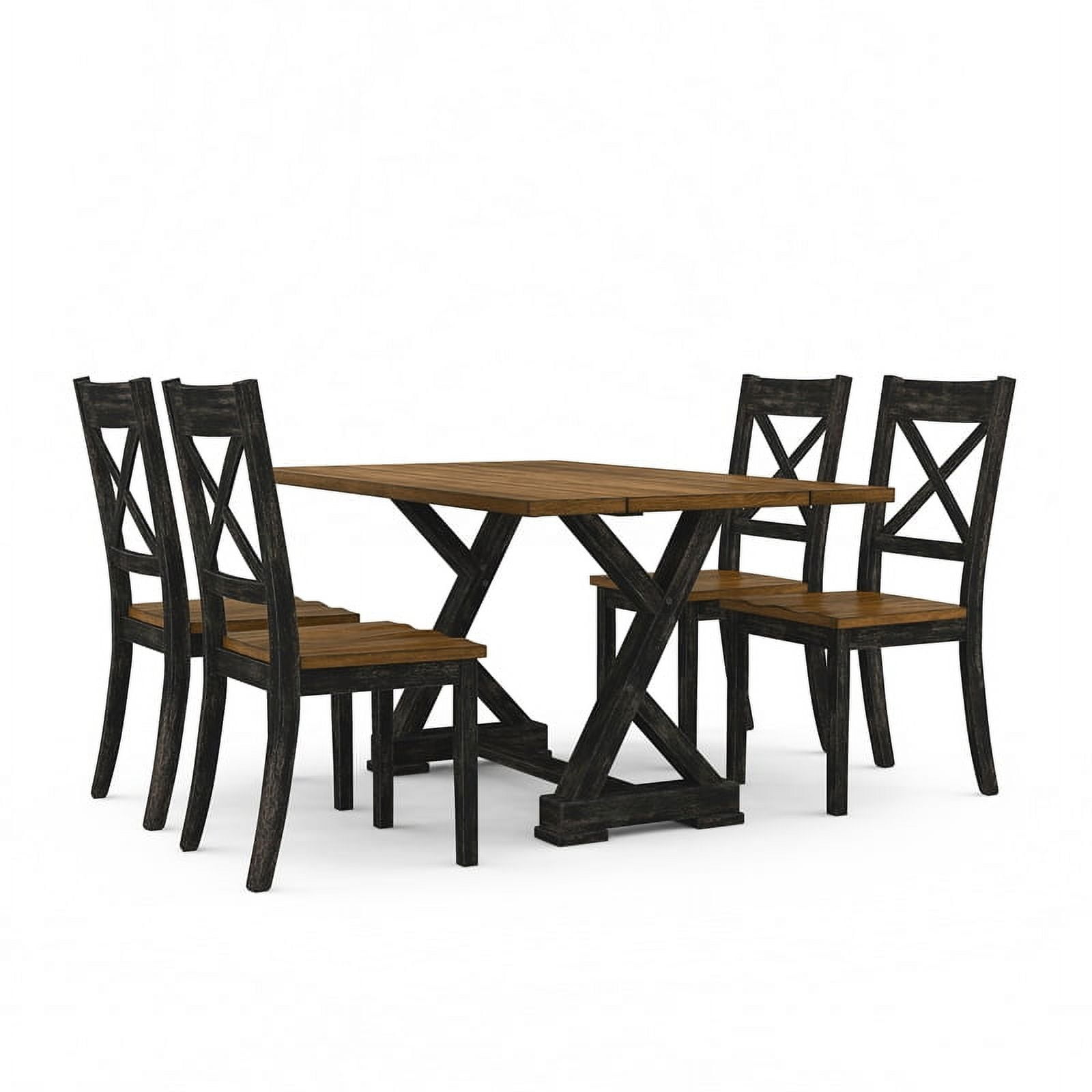 Furniture of America Tally Wood 5-Piece Dining Set in Antique Gray ...