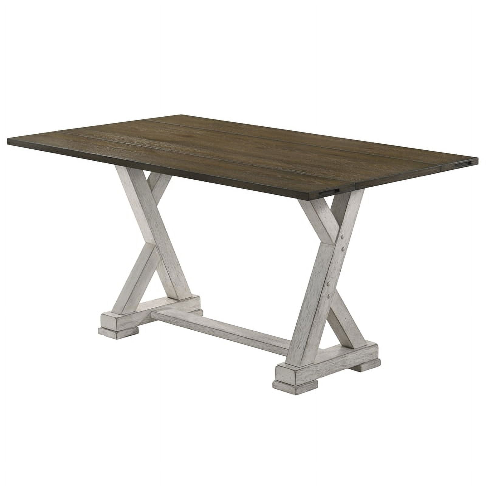 Furniture of America Tally Wood Drop Leaf Dining Table in White and ...