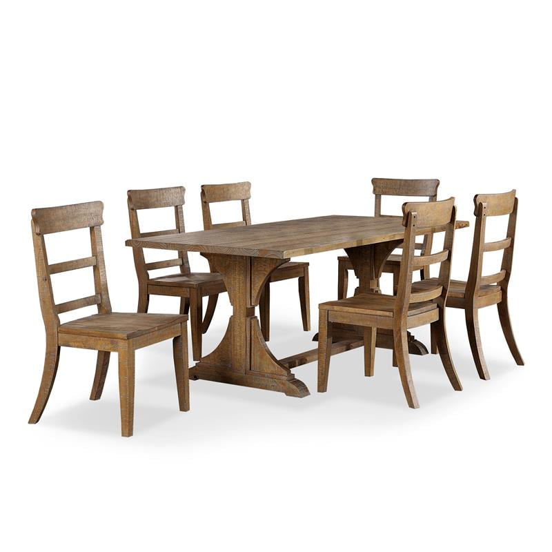 Furniture of America Taz Rustic Solid Wood 7-Piece Dining Table Set in ...