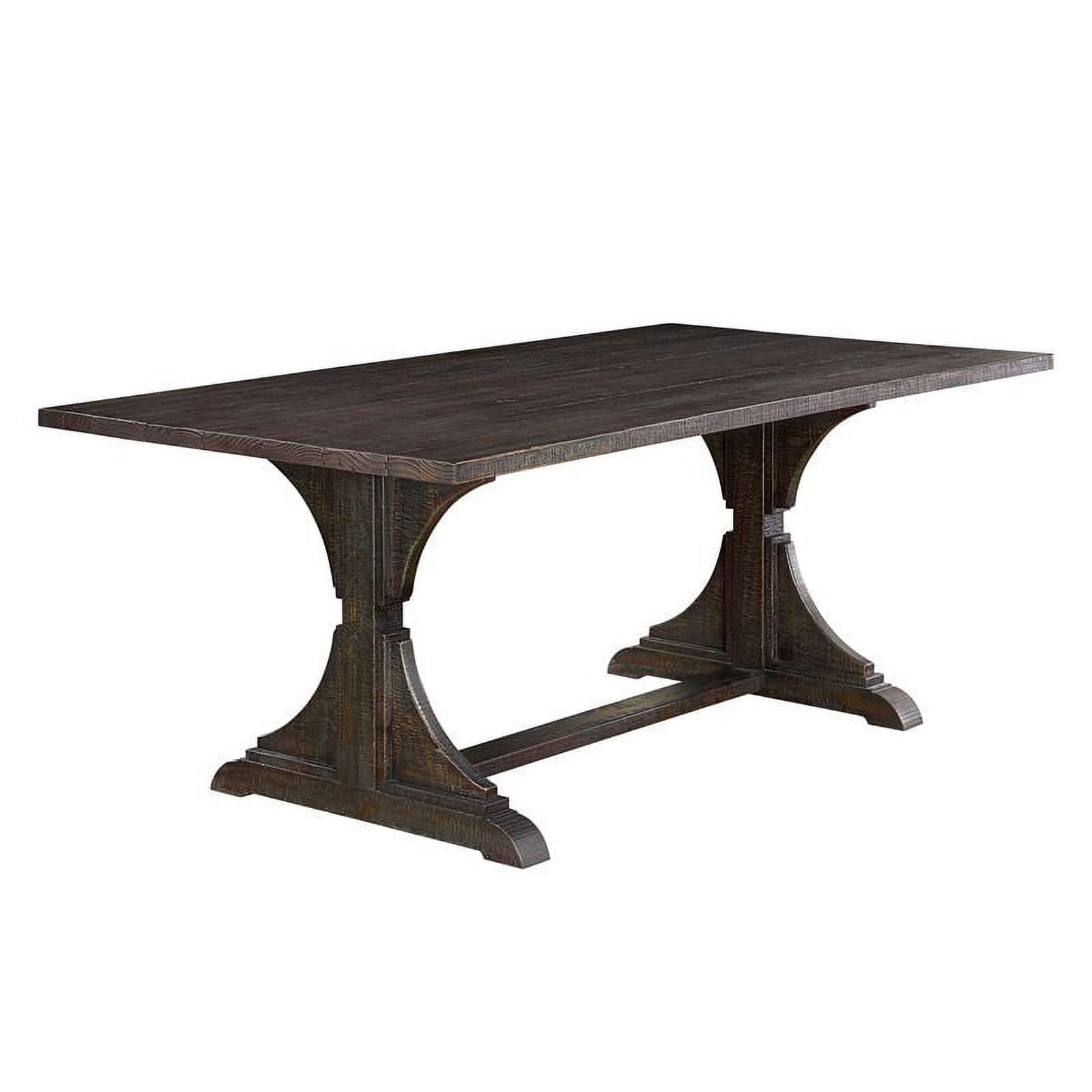 Furniture of America Taz Rustic Solid Wood Trestle Dining Table in ...