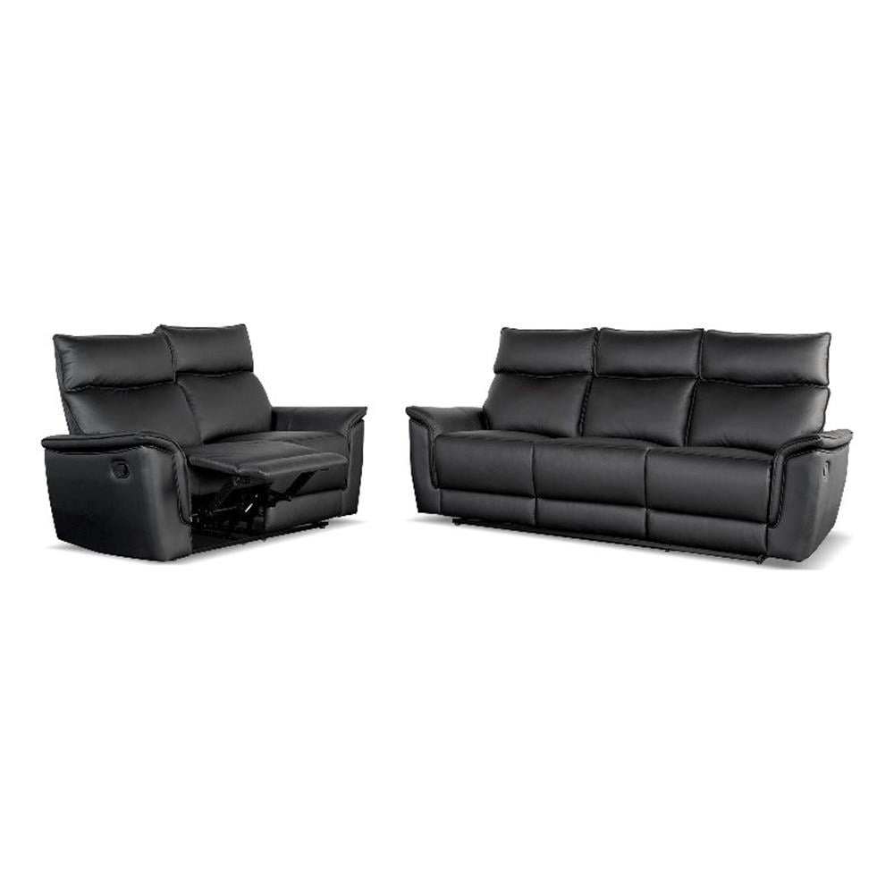 Furniture of America Telimate 2-Piece Leather Reclining Sofa Set in ...