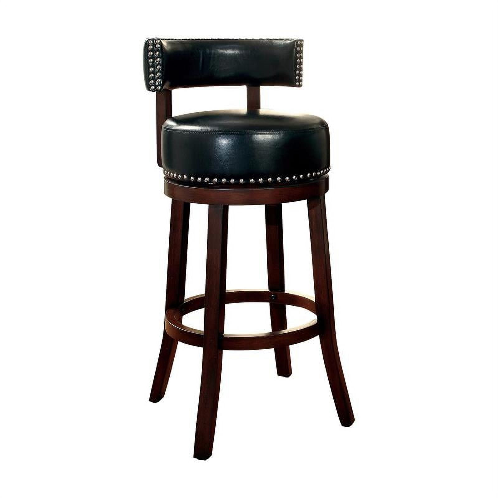 Furniture of America Tendel Faux Leather 29-inch Bar Stool in Black ...