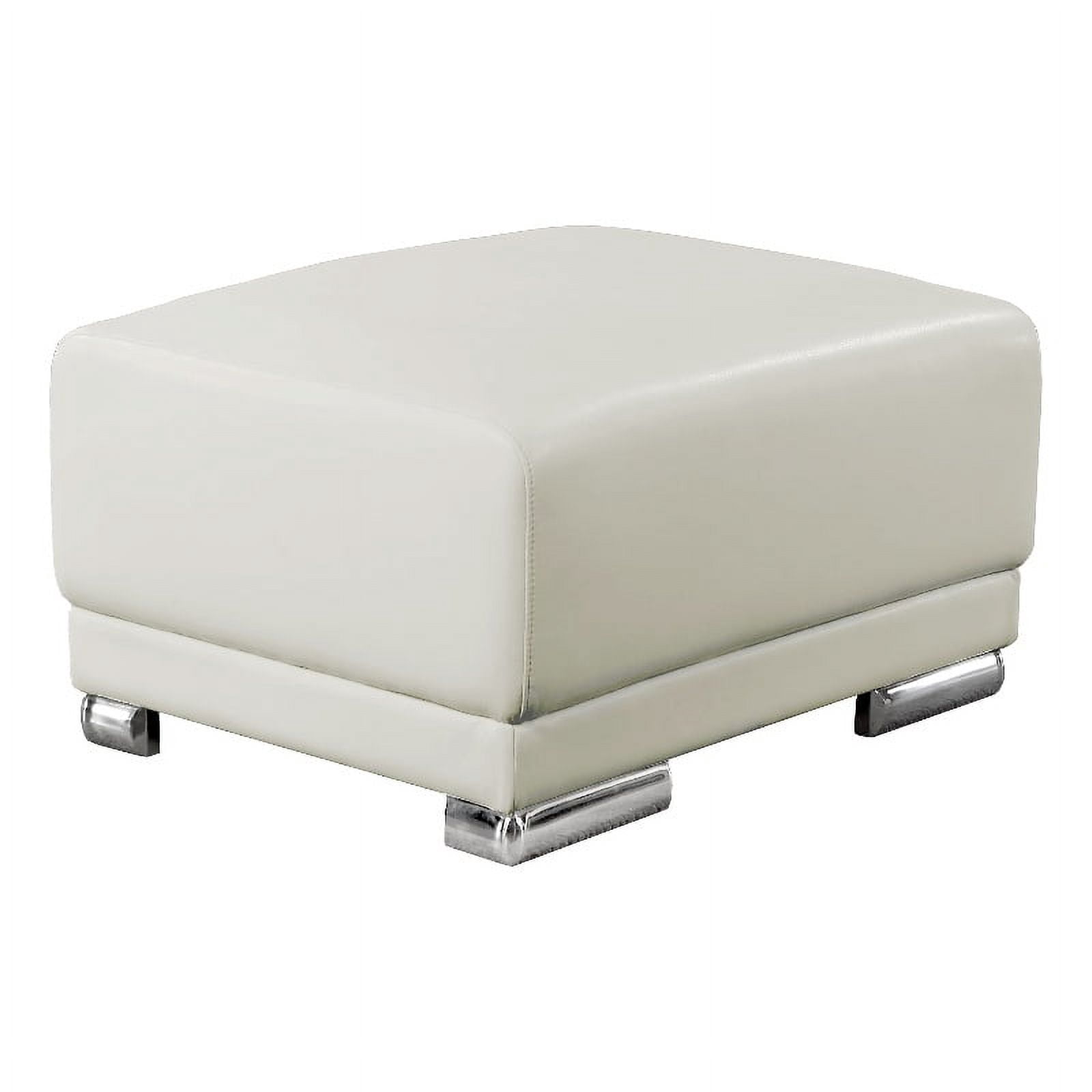 Furniture of America Thea Contemporary Faux Leather Rectangle Ottoman ...