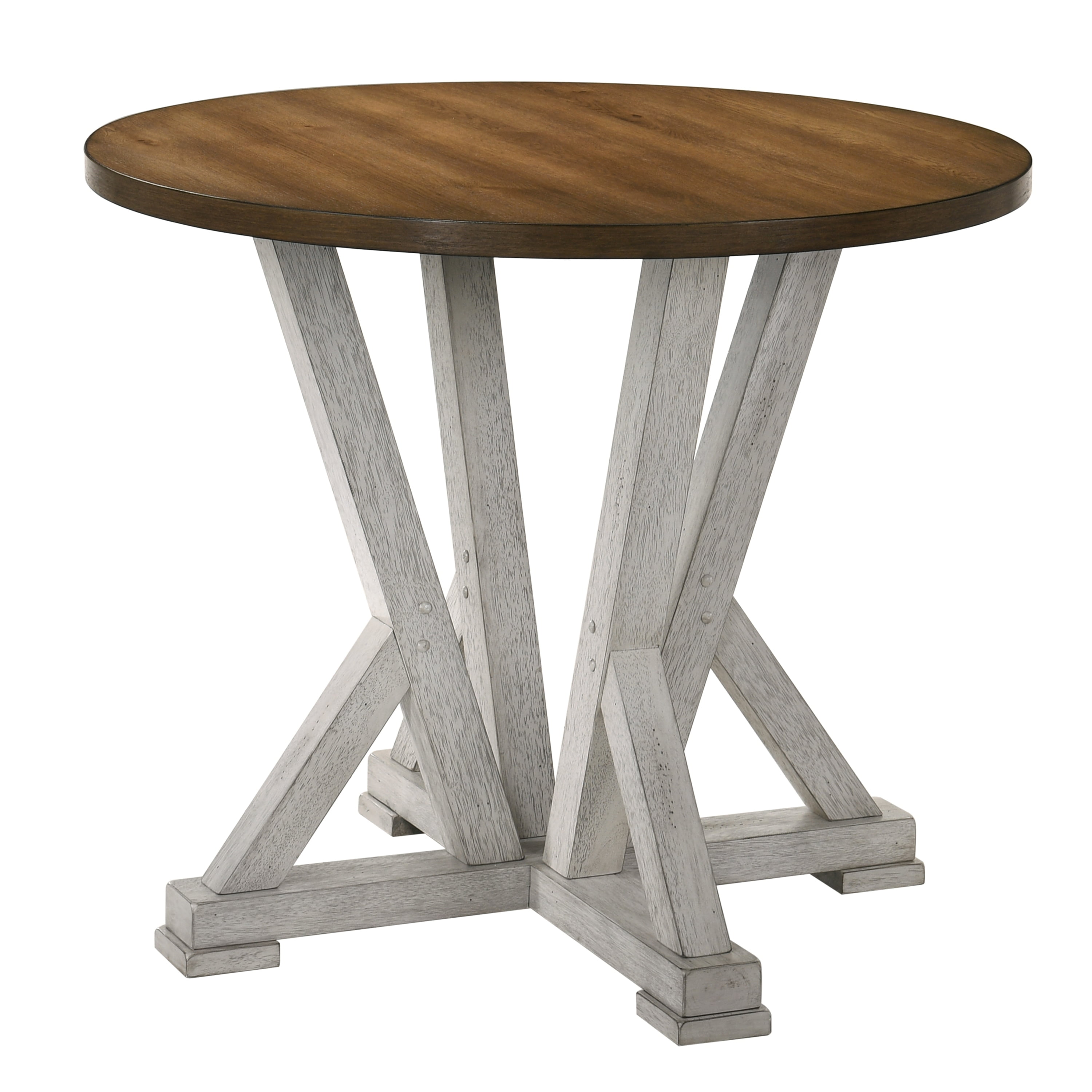 Furniture of America Theile Rustic 42-inch Round Counter Height Table ...