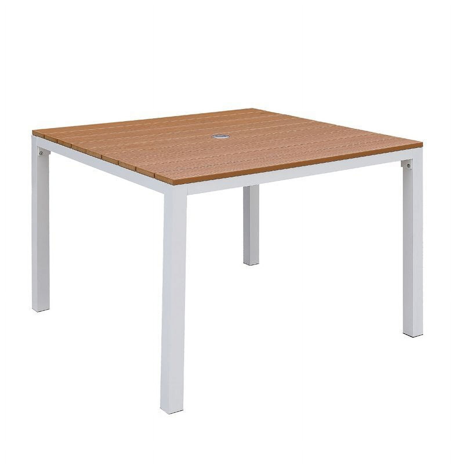 Furniture of America Tinna Aluminum Patio 40-Inch Dining Table in White ...