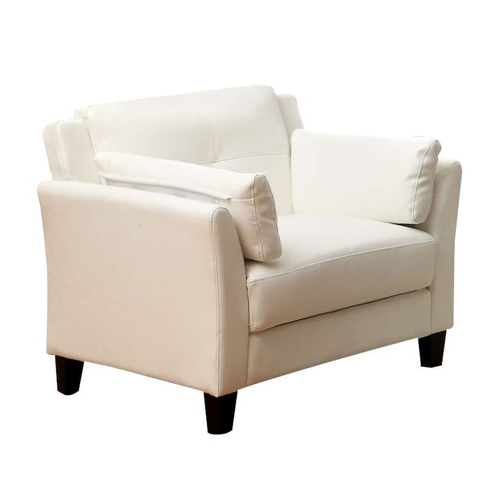 Furniture of America Tonia Faux Leather Tufted Accent Chair in White ...