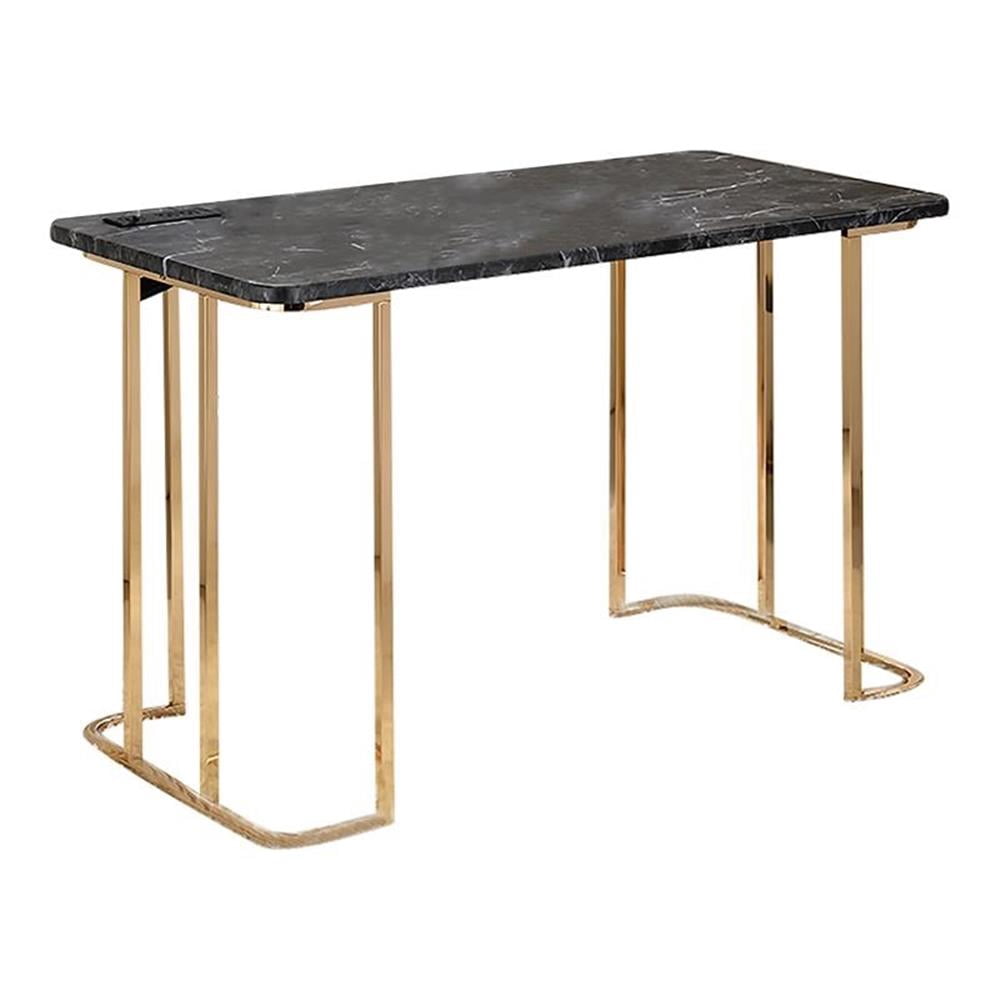 Furniture of America Trentin Contemporary Metal Writing Desk with USB ...