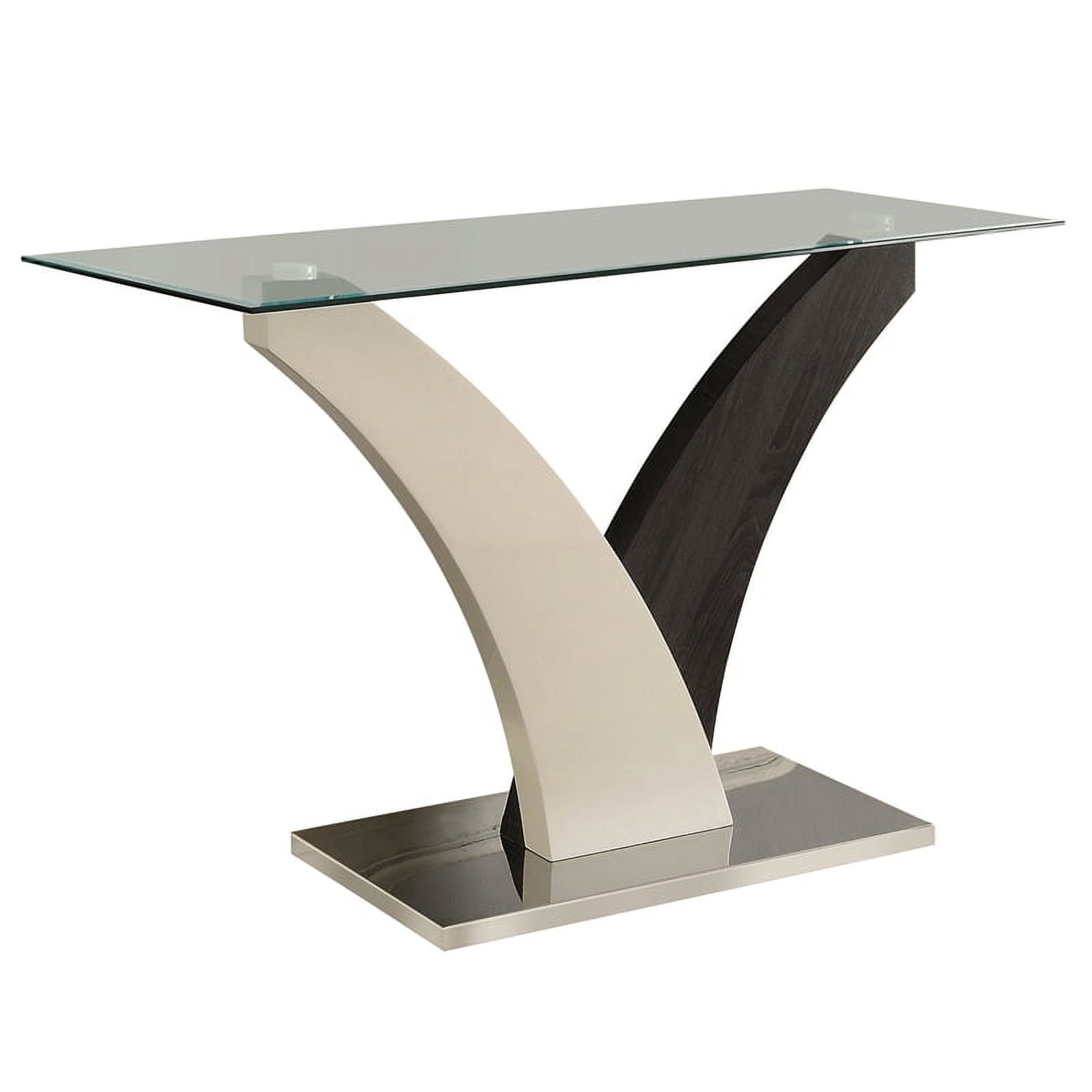 Furniture of America Tri Contemporary Glass Top Console Table in White ...